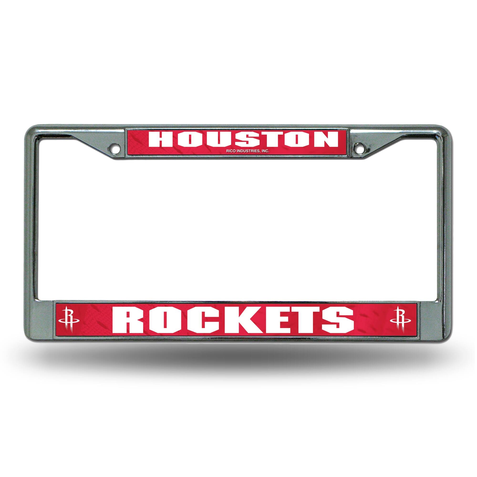 Rico Industries Houston Rockets NBA Chrome Metal License Plate Frame ...