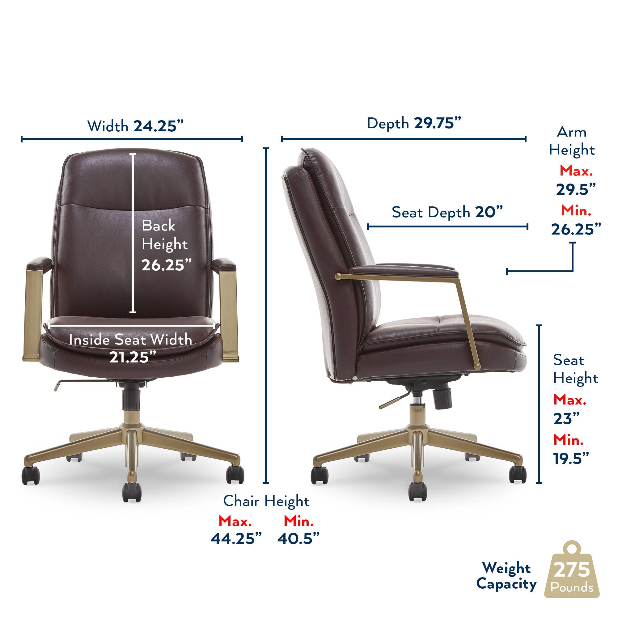 Customer Reviews: Thomasville Upton Bonded Leather Office Chair Brown ...