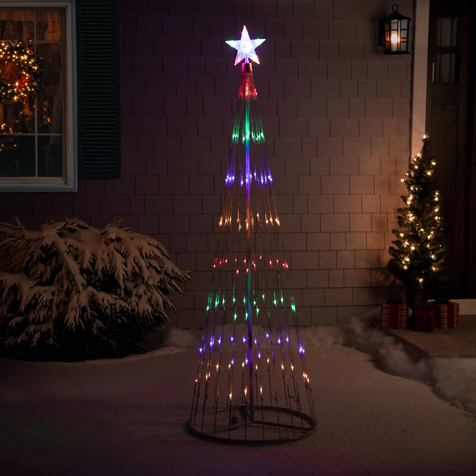 Northlight LED Lighted Multi Function Outdoor Christmas Cone Tree 6 ...