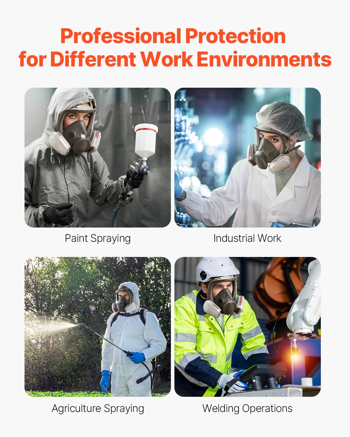 VEVOR Respirator Mask, Reusable Respirator Full Face Gas Cover with ...