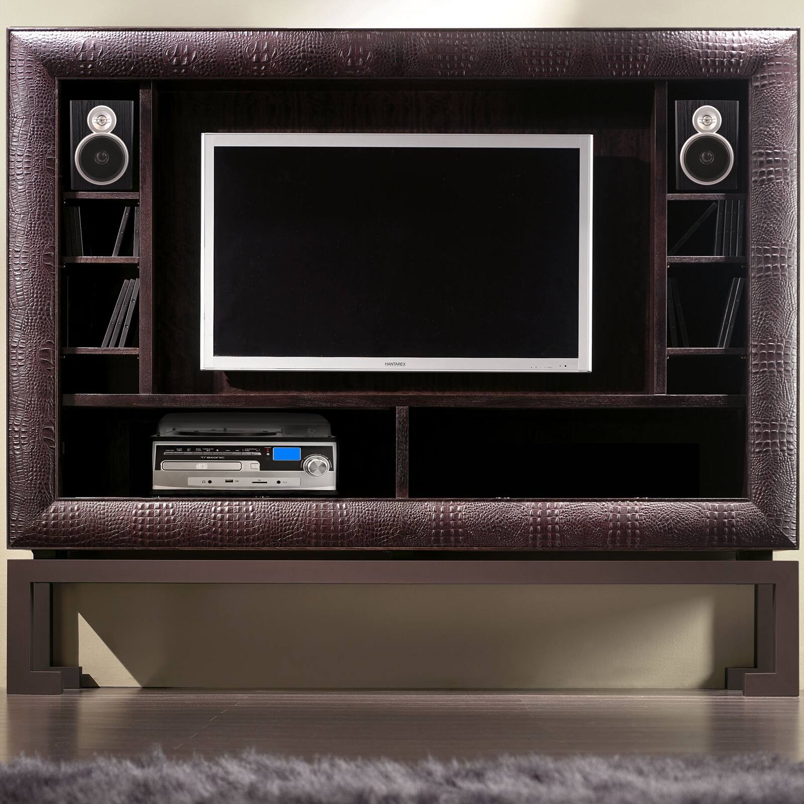 Trexonic 3 Speed Vinyl Turntable Stereo System CD Player, FM Radio ...