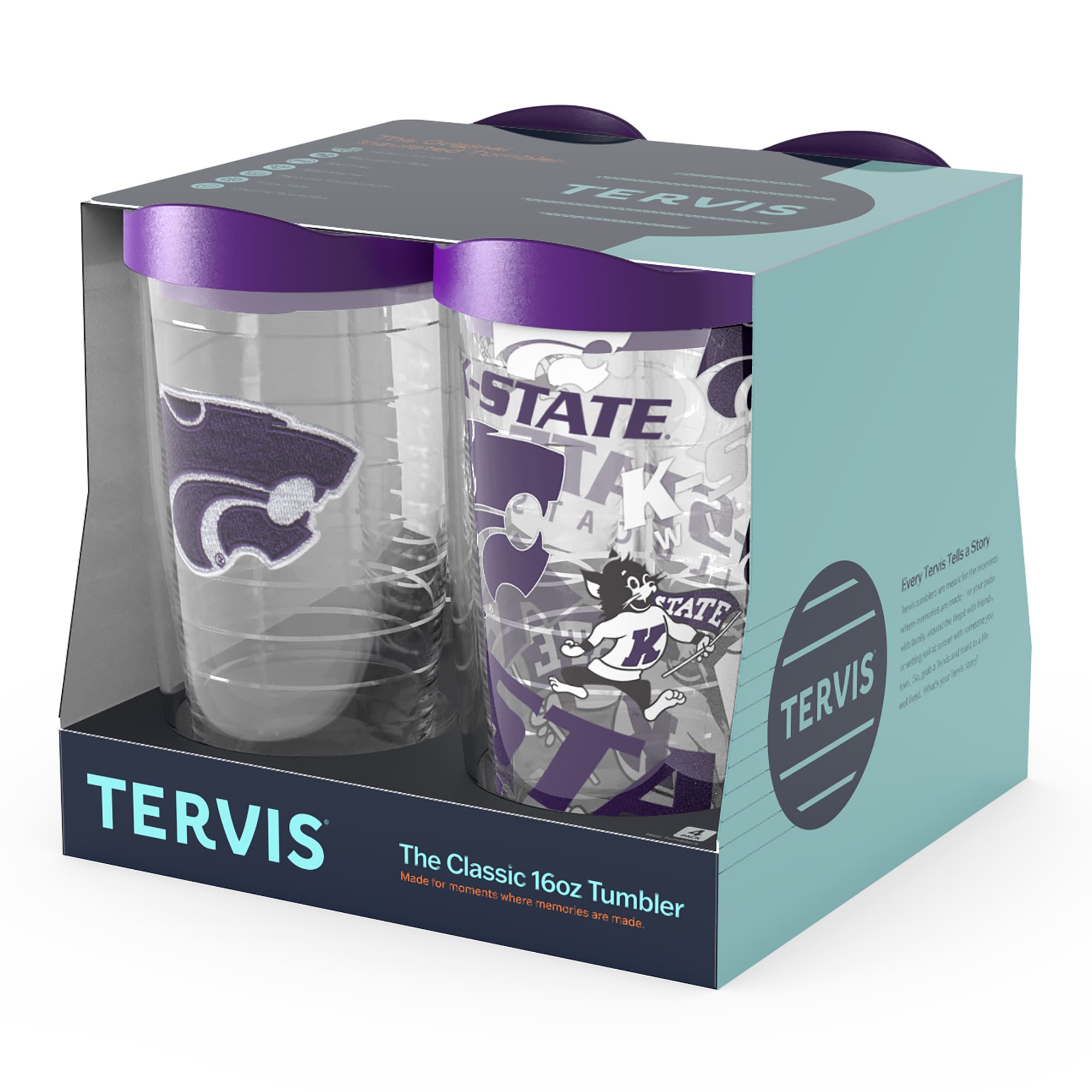 Tervis Kansas State Wildcats Four Pack 16oz. Classic Tumbler Set ...