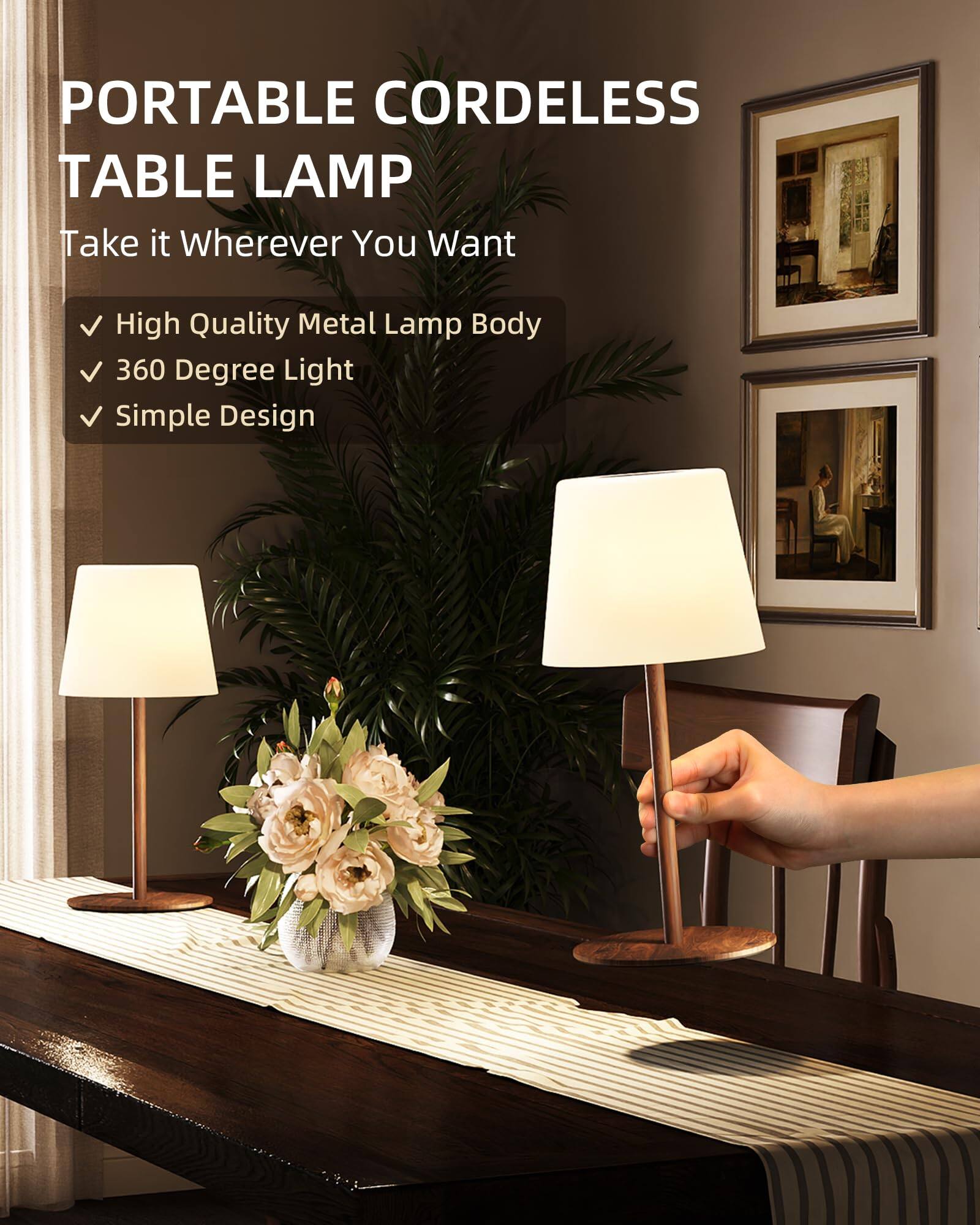 Dazzling Pops EZVALO Outdoor Cordless Table Lamp IP65 Waterproof ...