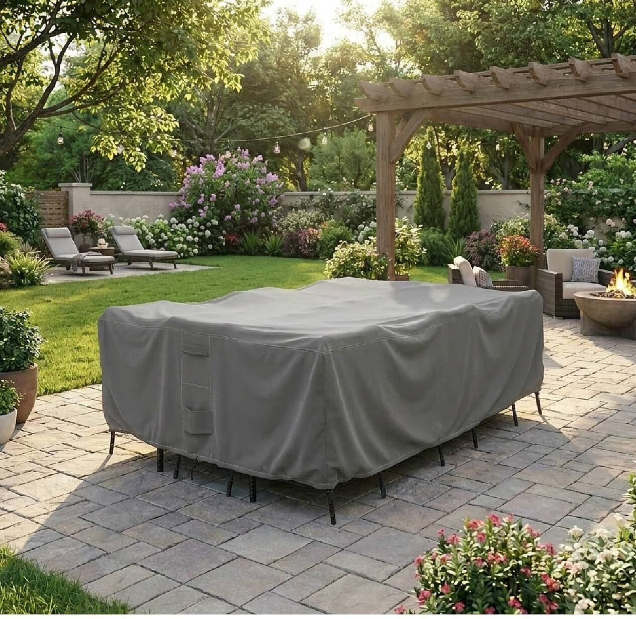 KHOMO GEAR Heavy Duty Outdoor Dining Set Cover, Waterproof Patio ...