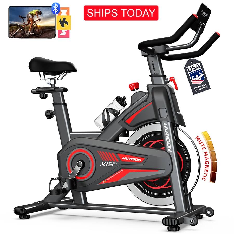 HARISON Magnetic Exercise Bike for Home, 350 LB Capacity with Bluetooth Stationary Bike (BBX15 ...