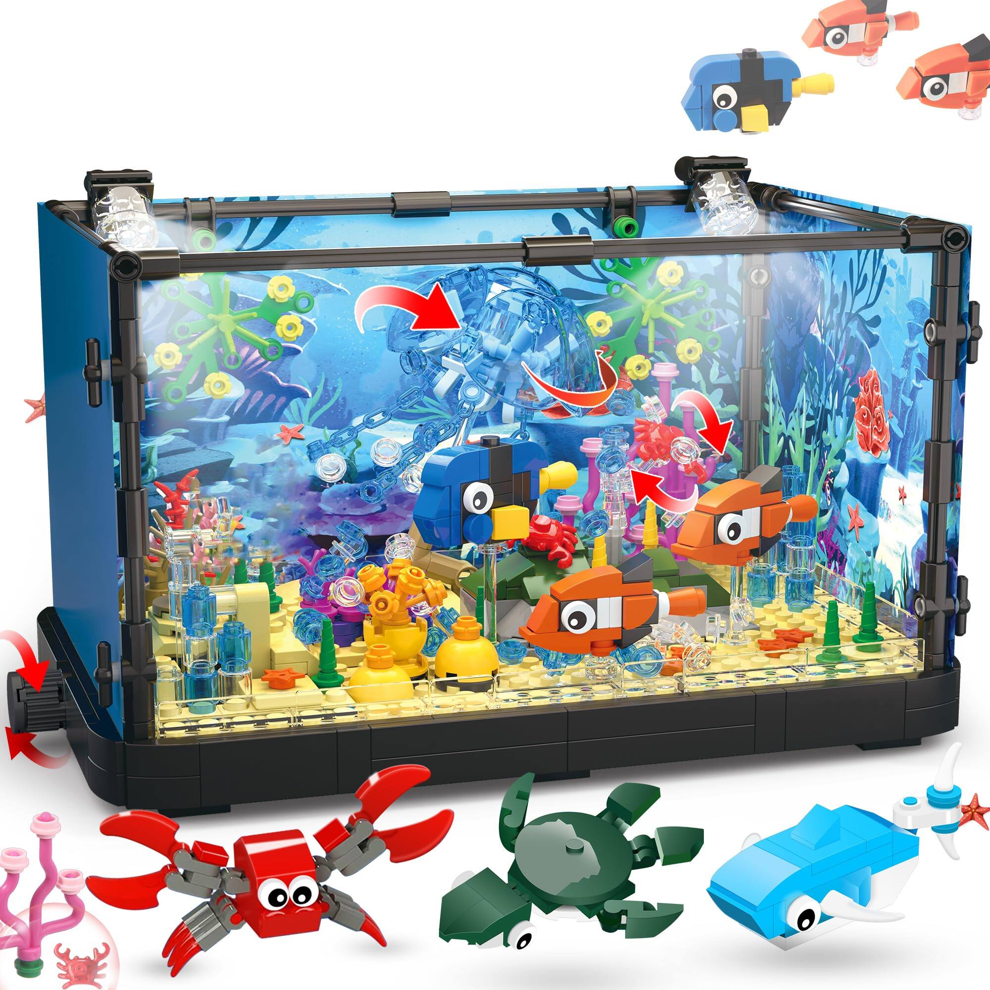 EZTW1 Fish Tank Building Block Lighting Aquarium Sets For Adults And ...
