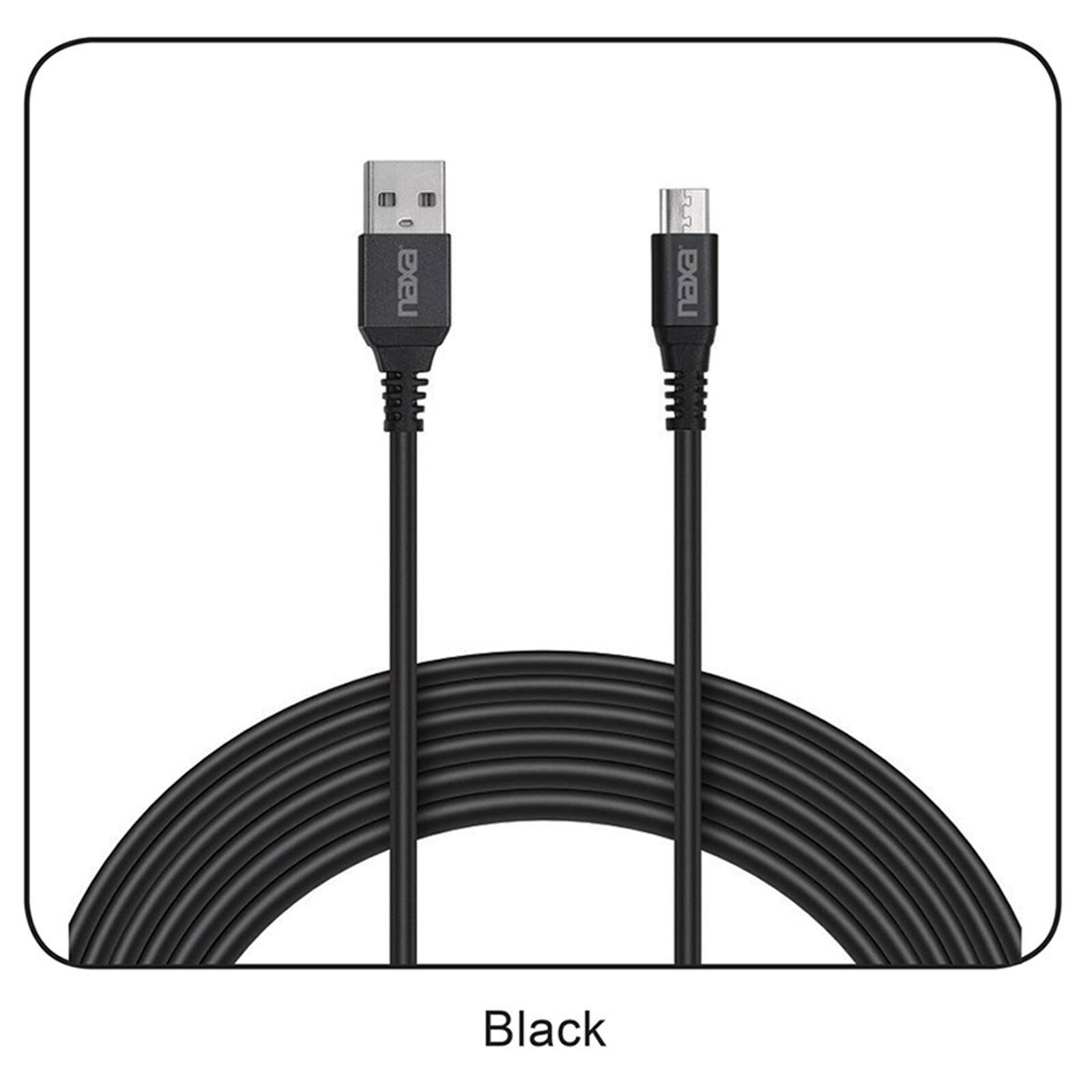 Naxa 3 Ft. Fast Charge and Sync Round Micro USB Cable IN Black ...