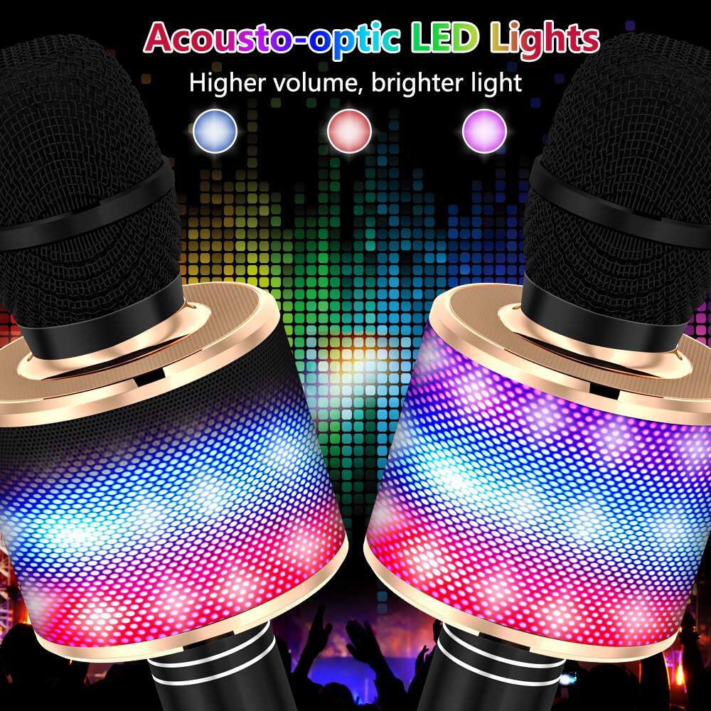 Reds Spade Karaoke microphone machine portable handheld with led lights ...