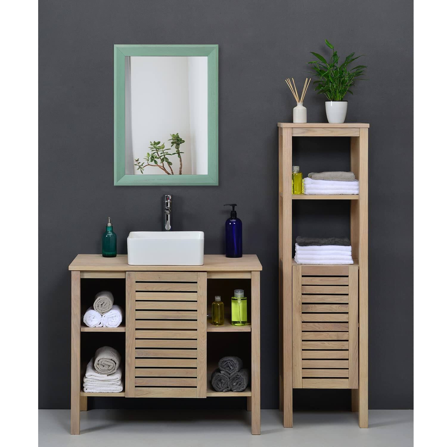 Cedar Assembly Wood Framed Mirror Rectangle Modern Farmhouse Wall ...