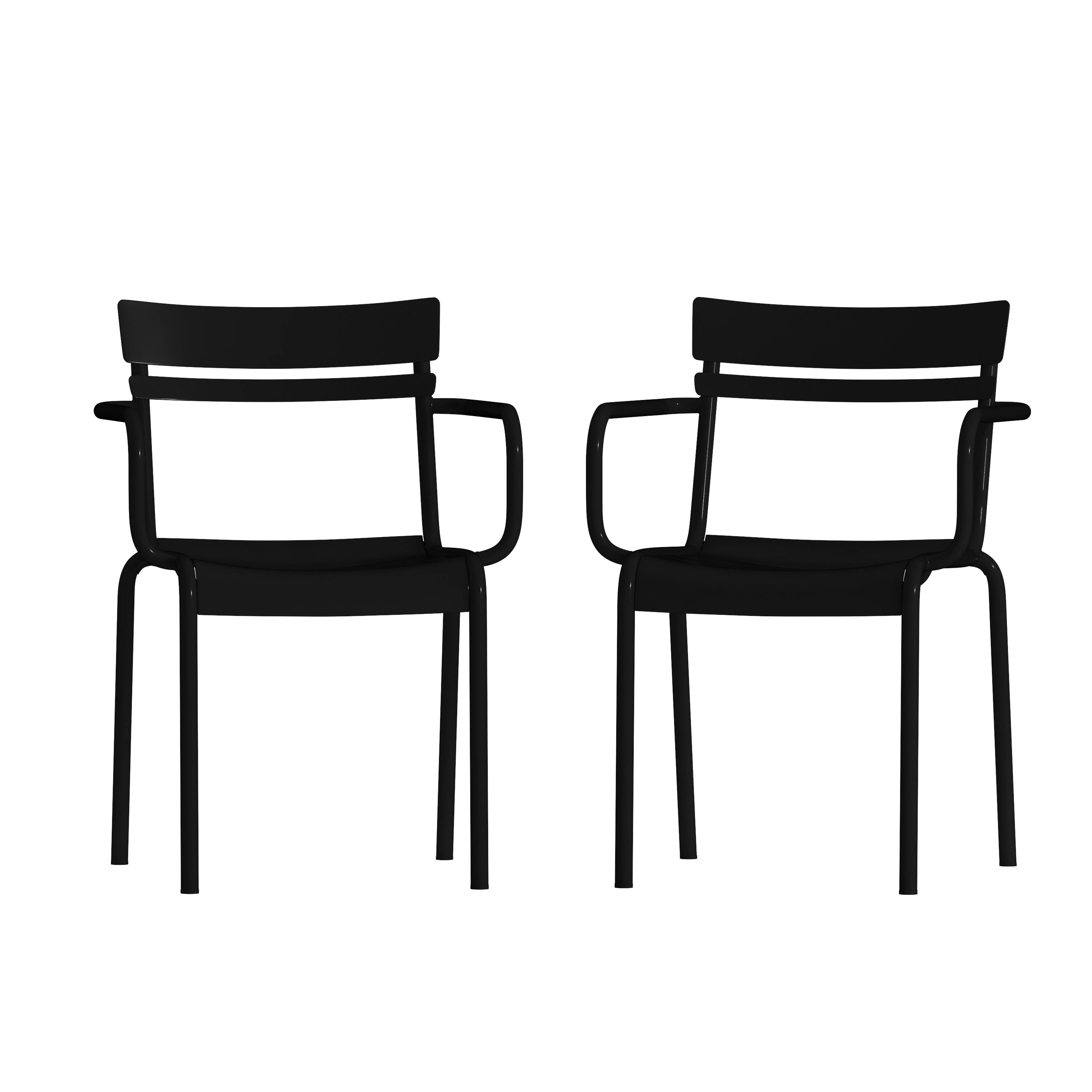 Emma + Oliver Rennes Powder Coated Steel Stacking Dining Chair with ...