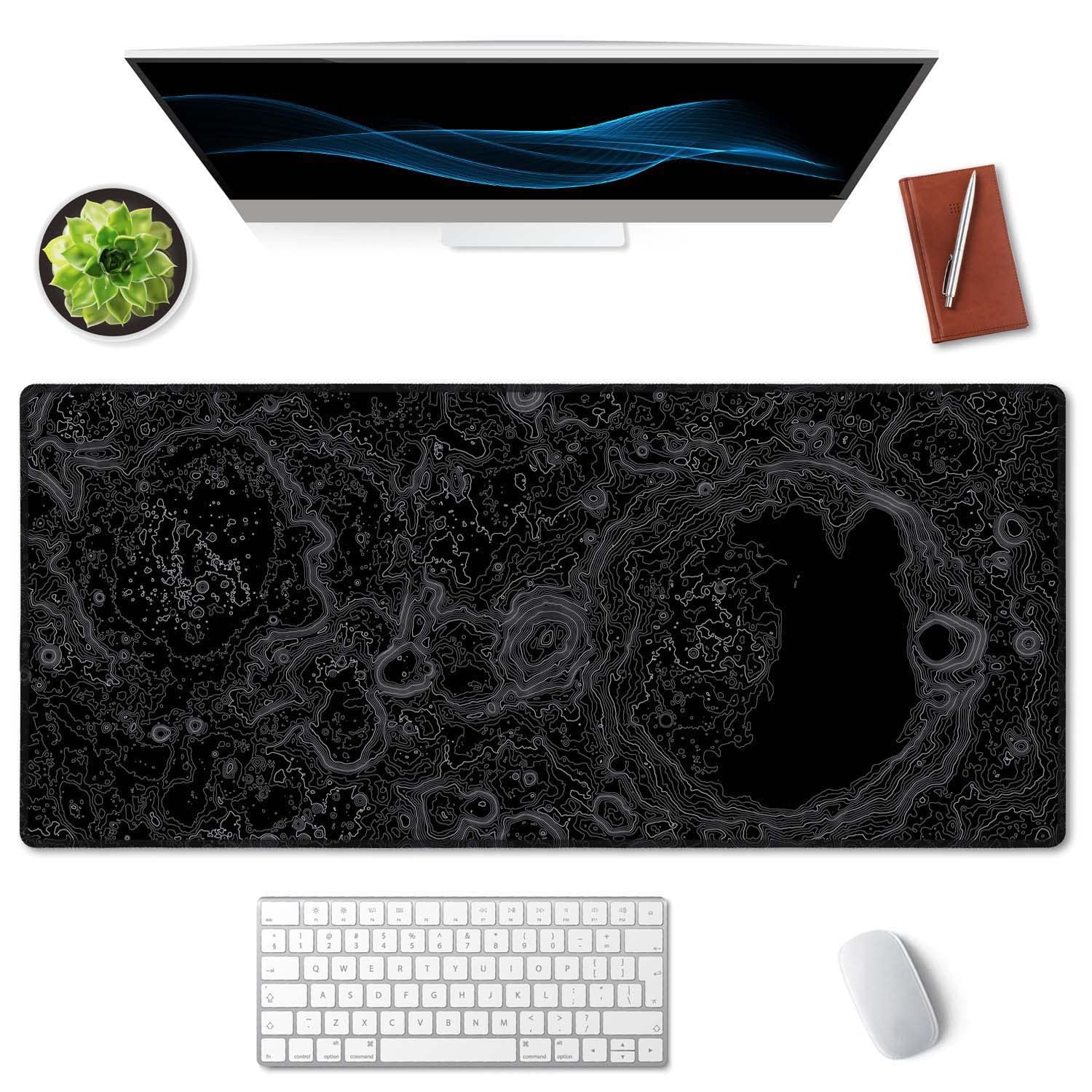 Comfort Essence Moon Topographic Map Extended Mouse Pad Xxl Gaming Pads ...