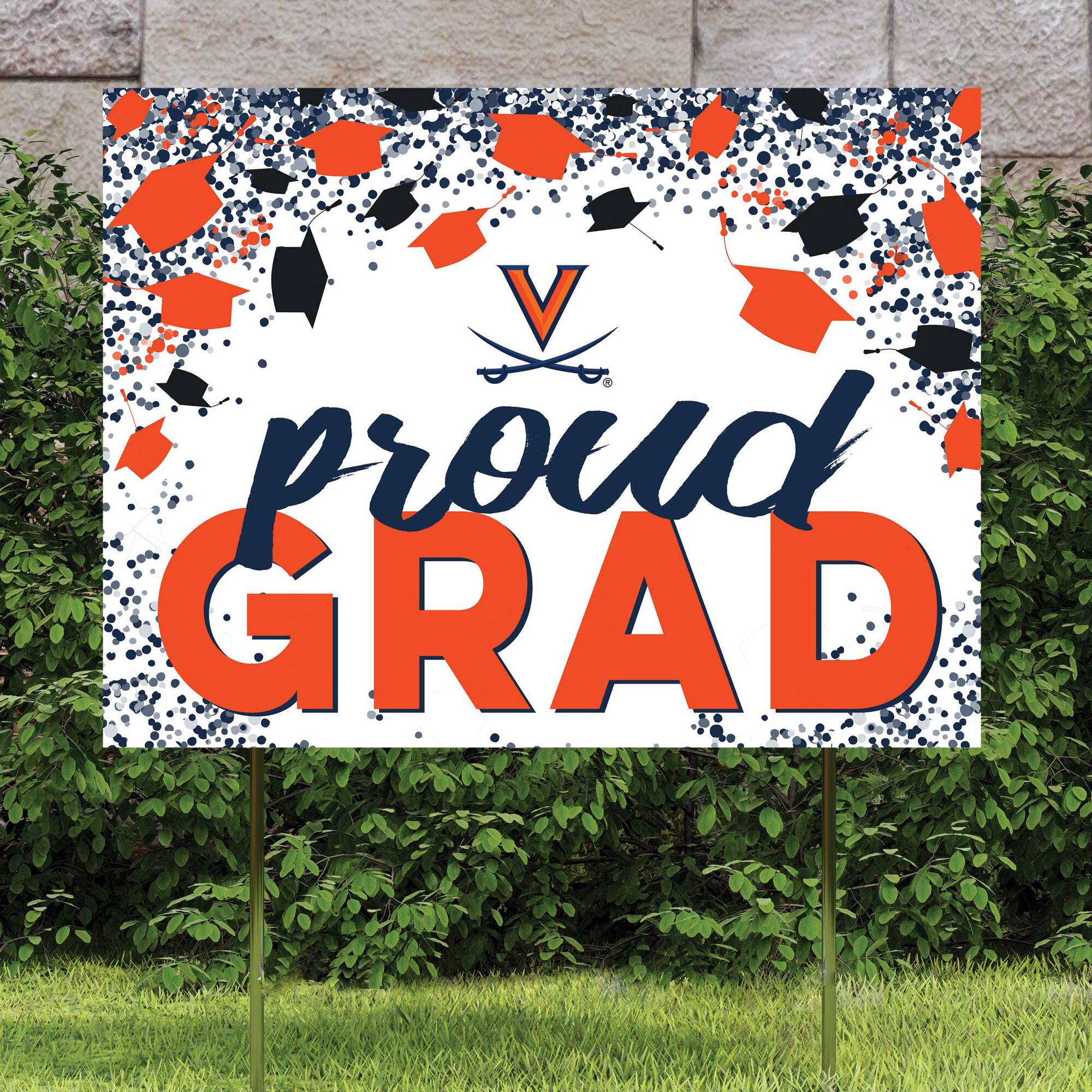 Jardine Virginia Cavaliers 18'' x 24'' Grad Yard Sign White 4965899 ...