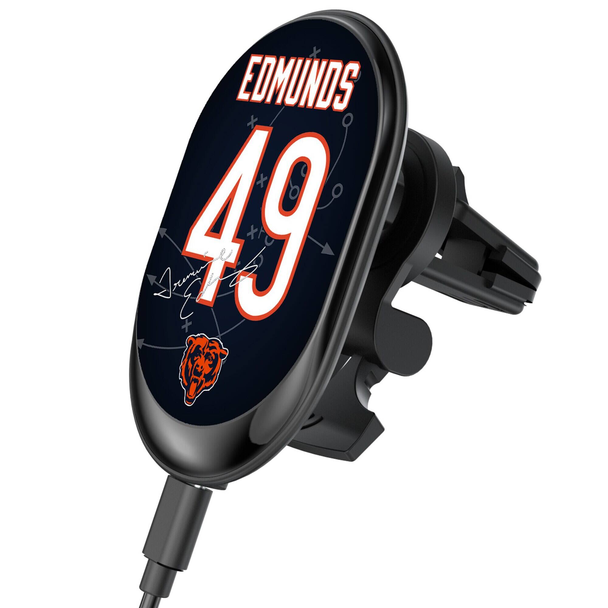 Keyscaper Tremaine Edmunds Chicago Bears Wireless Magnetic Car Charger ...