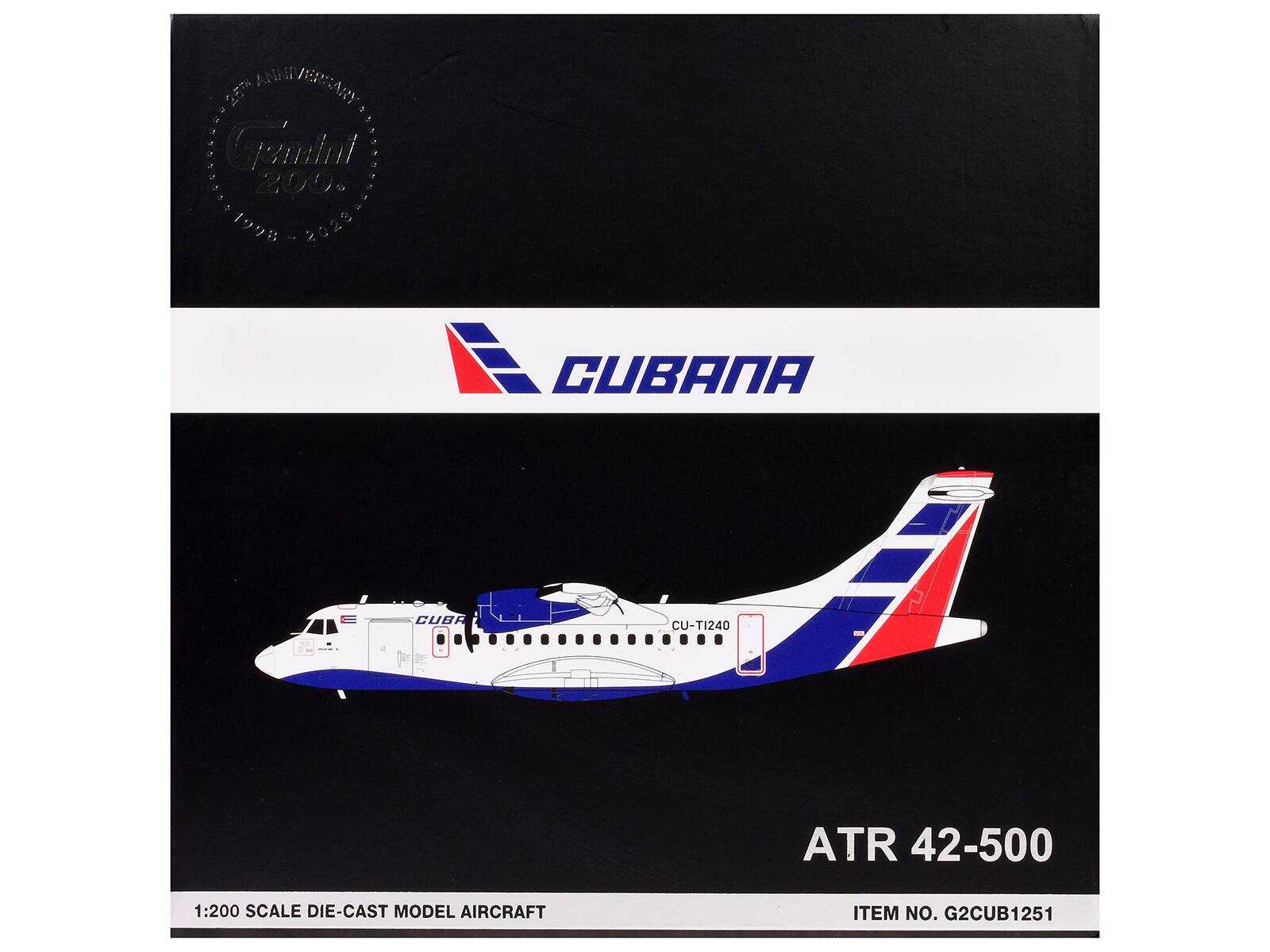 GeminiJets ATR 42 500 Commercial Aircraft Cubana (CU T1240) and Red ...