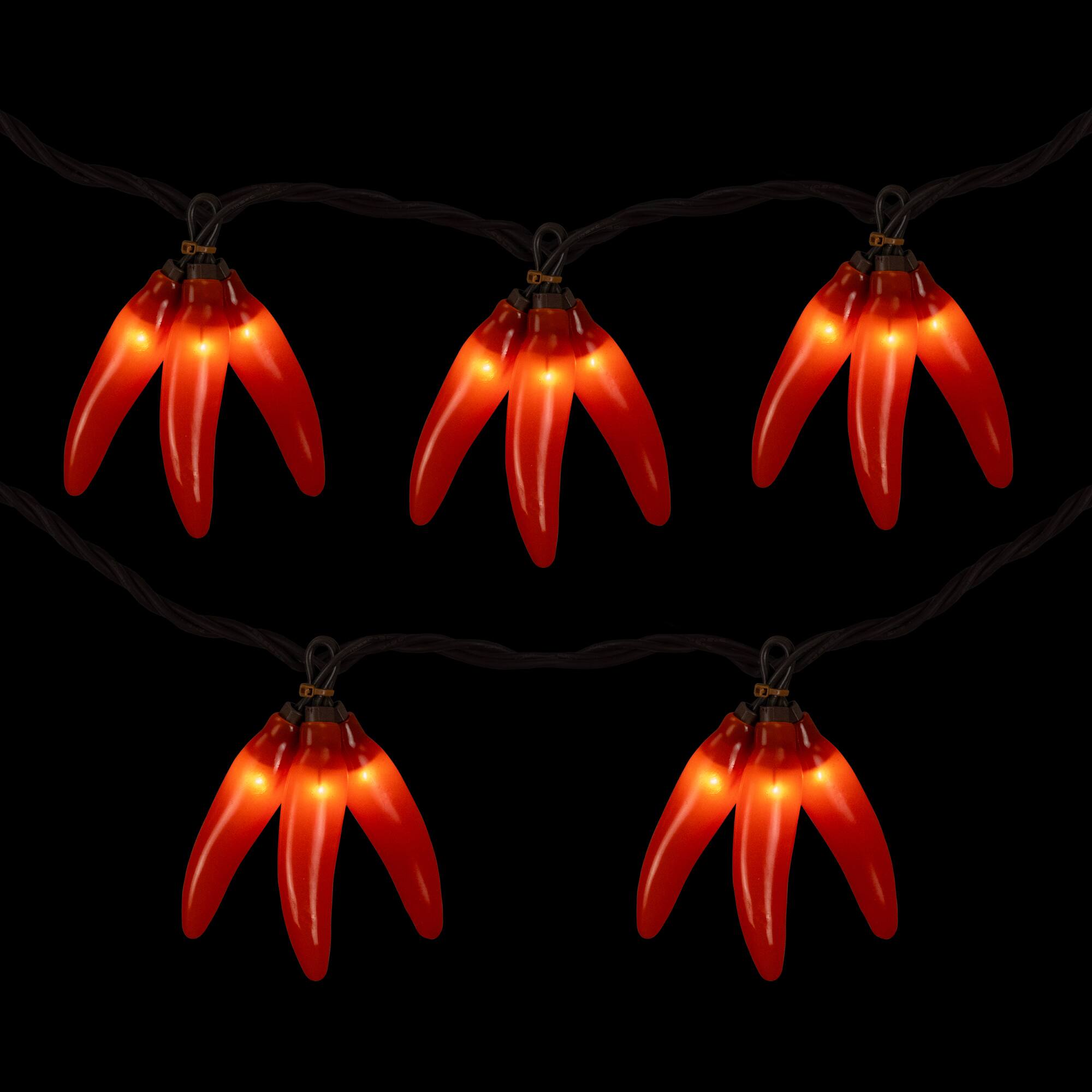 Northlight 36ct Chili Pepper Clusters String Light Set, 7.5ft Brown ...