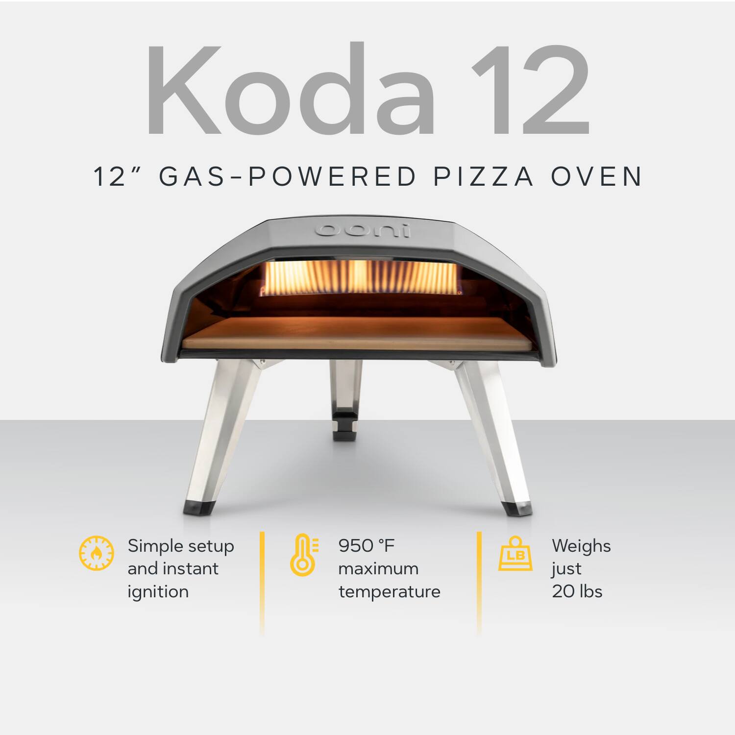 Ooni Koda 12 Gas Powered Outdoor Pizza Oven Black UU-P06A00 - Best Buy