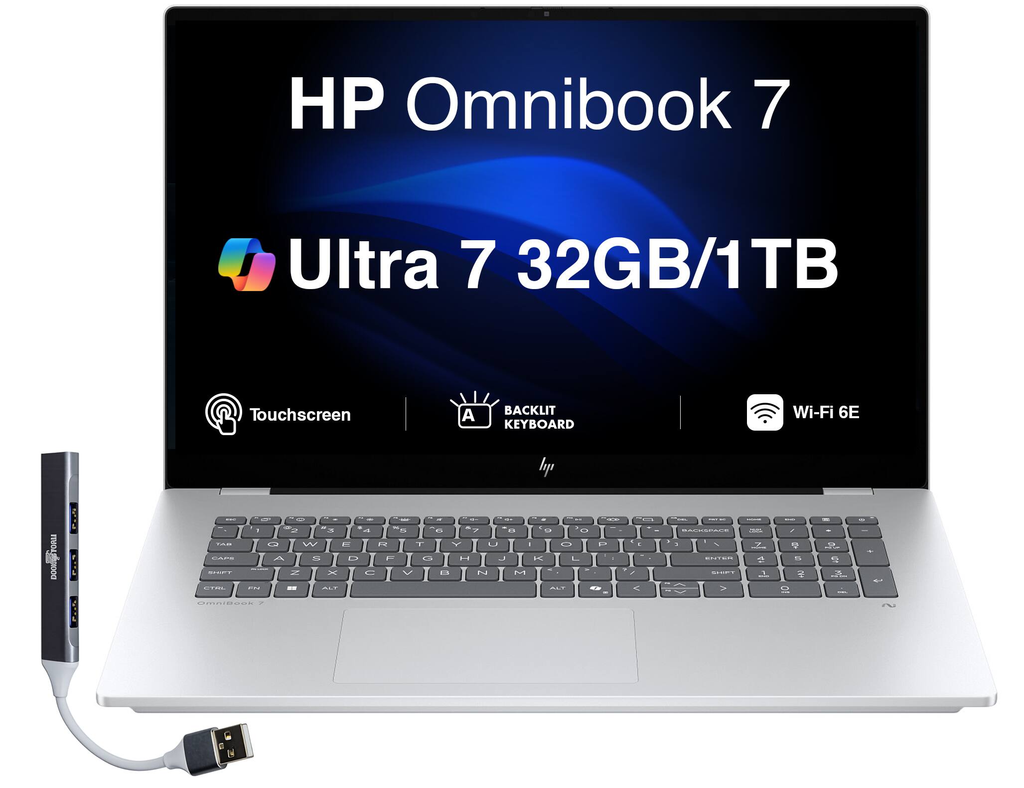 HP Omnibook 7 Laptop 17.3 FHD Display (Ultra 7 258V, 32GB, 1TB SSD ...