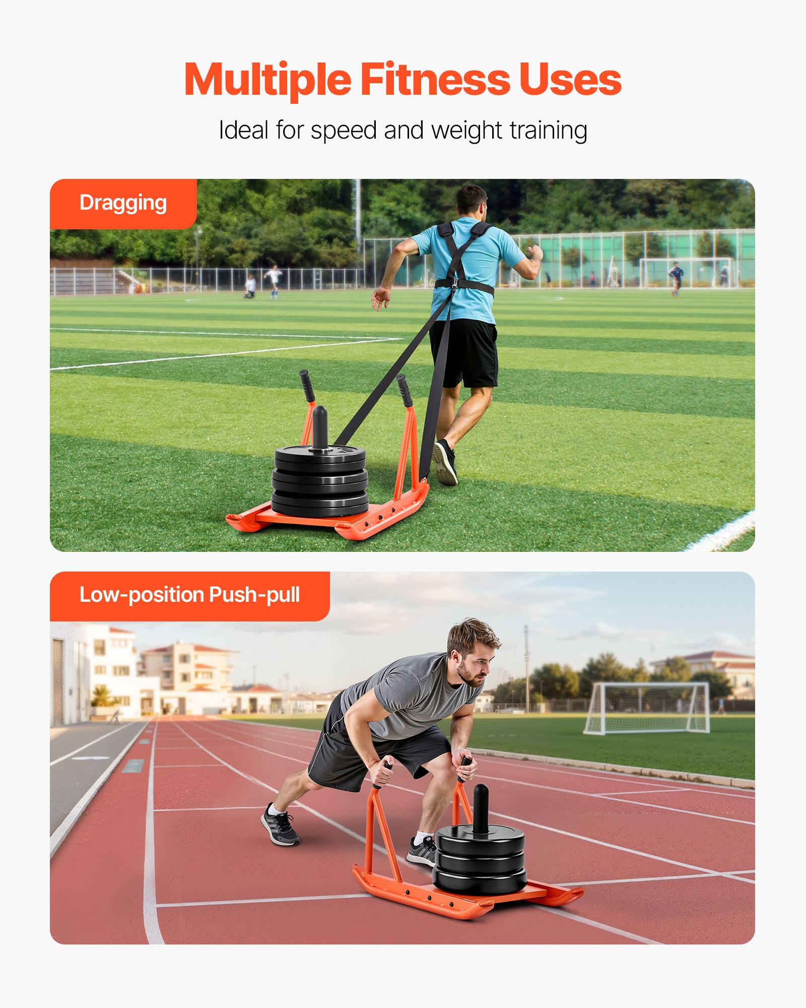 VEVOR Weight Sled, Steel Power Sled, Fitness Strength Training Sleds ...