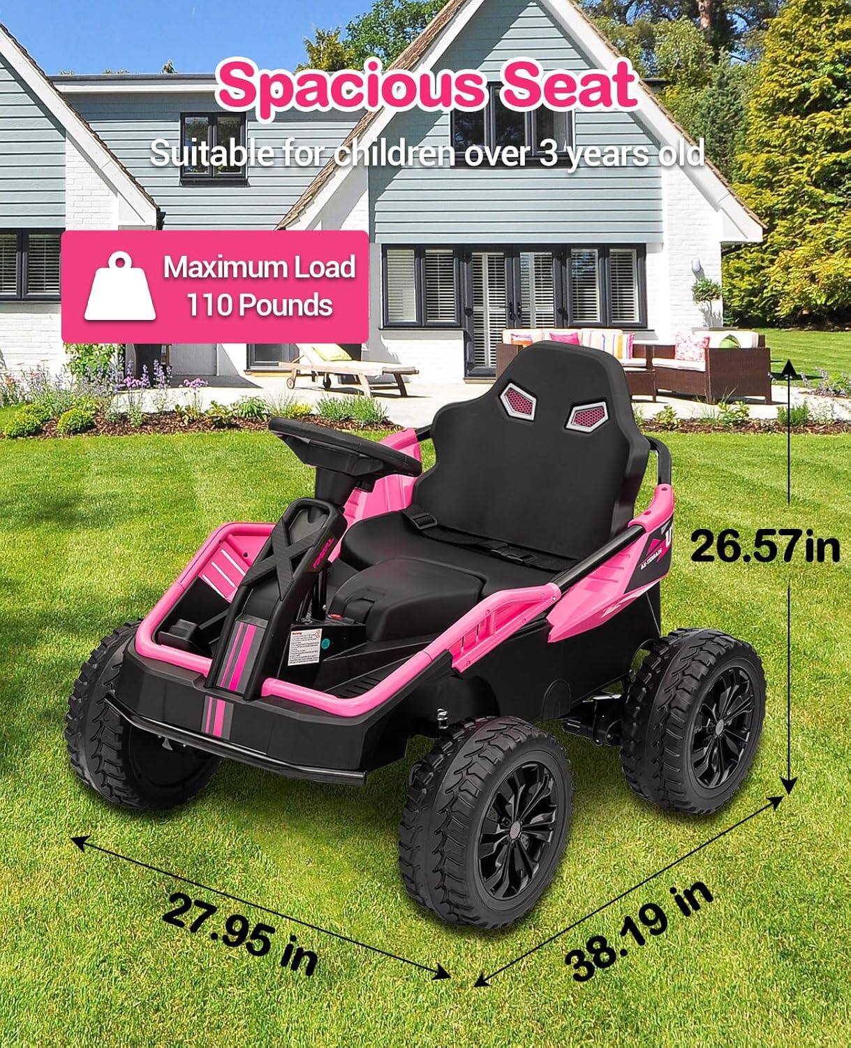 Jojoka 24V 4WD Ride On Truck for Kids, 4×200W Motors, Remote Control ...