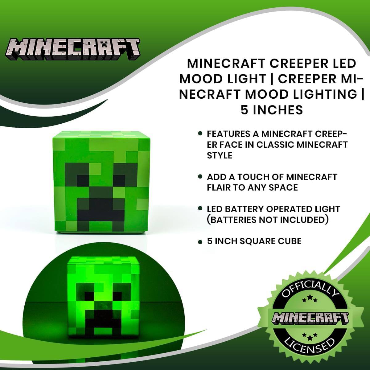 Ukonic Minecraft Creeper LED Mood Light | Creeper Minecraft Mood ...