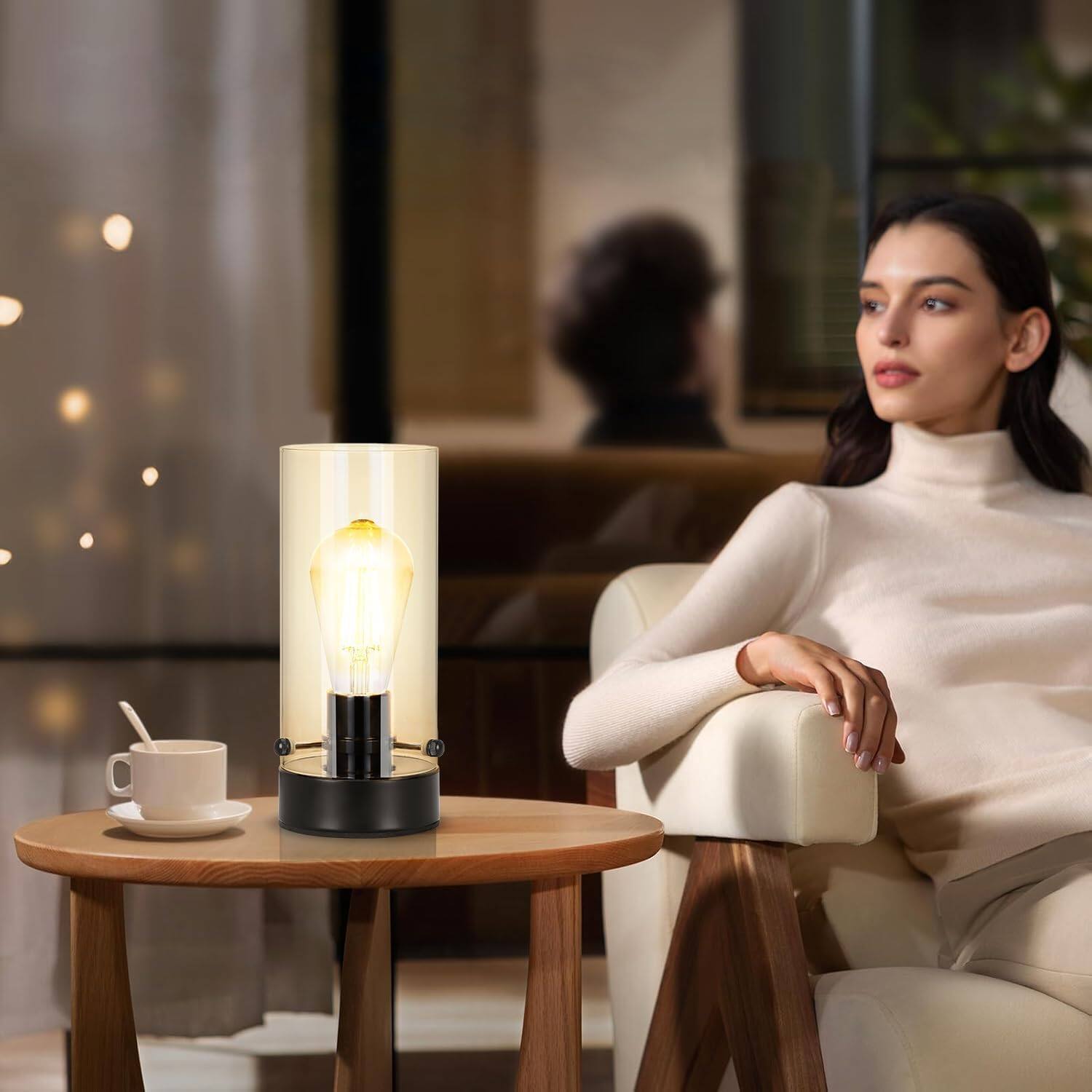 Stamp n Camp Touch Table Lamp for Bedroom Modern Glass Lamp Bedside ...