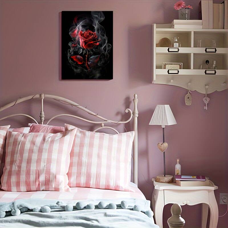 blue 1 piece canvas painting with wooden frame, ready to hang, charming ...