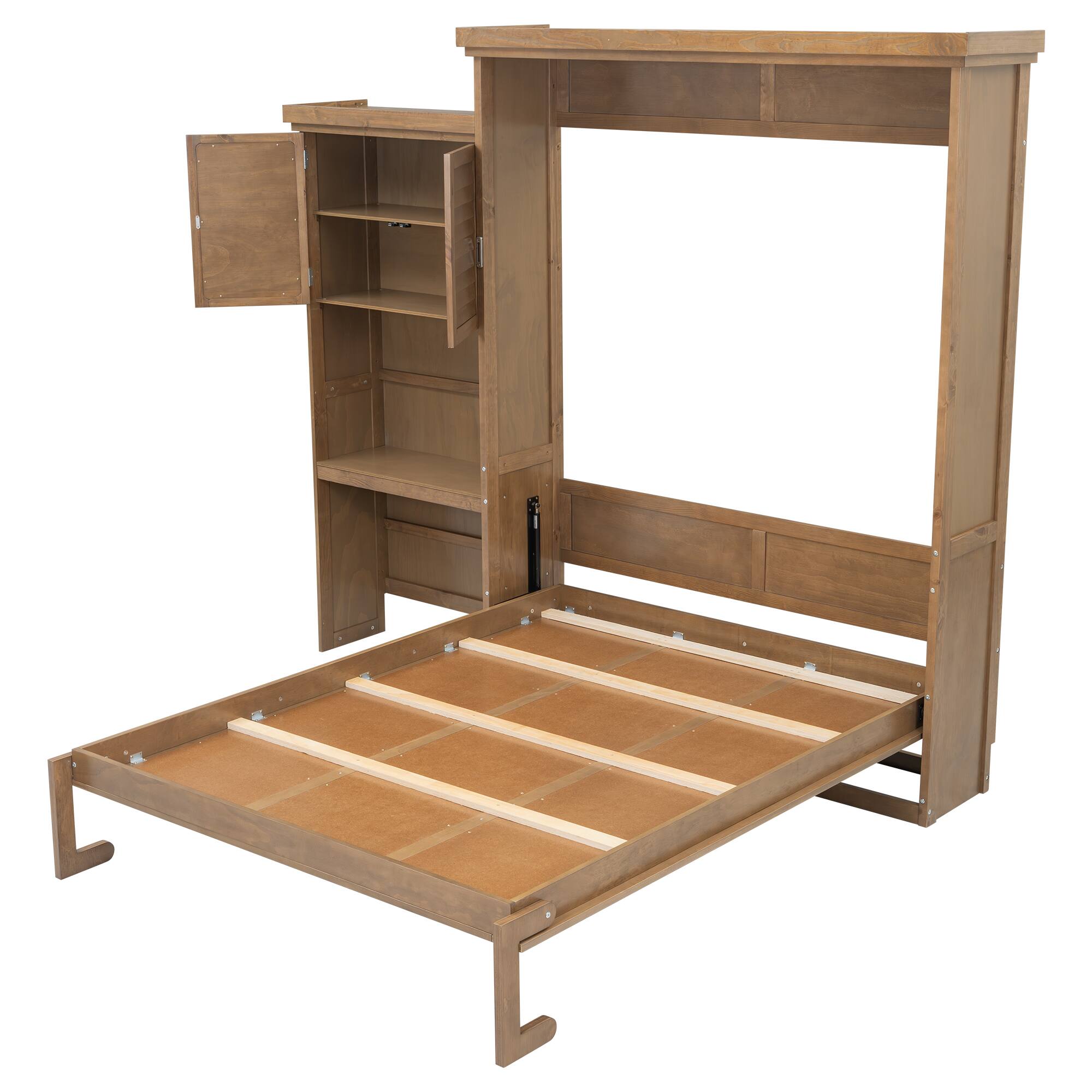 Whisen Queen Size Murphy Bed, Space Saving Folding Bed Frame with ...