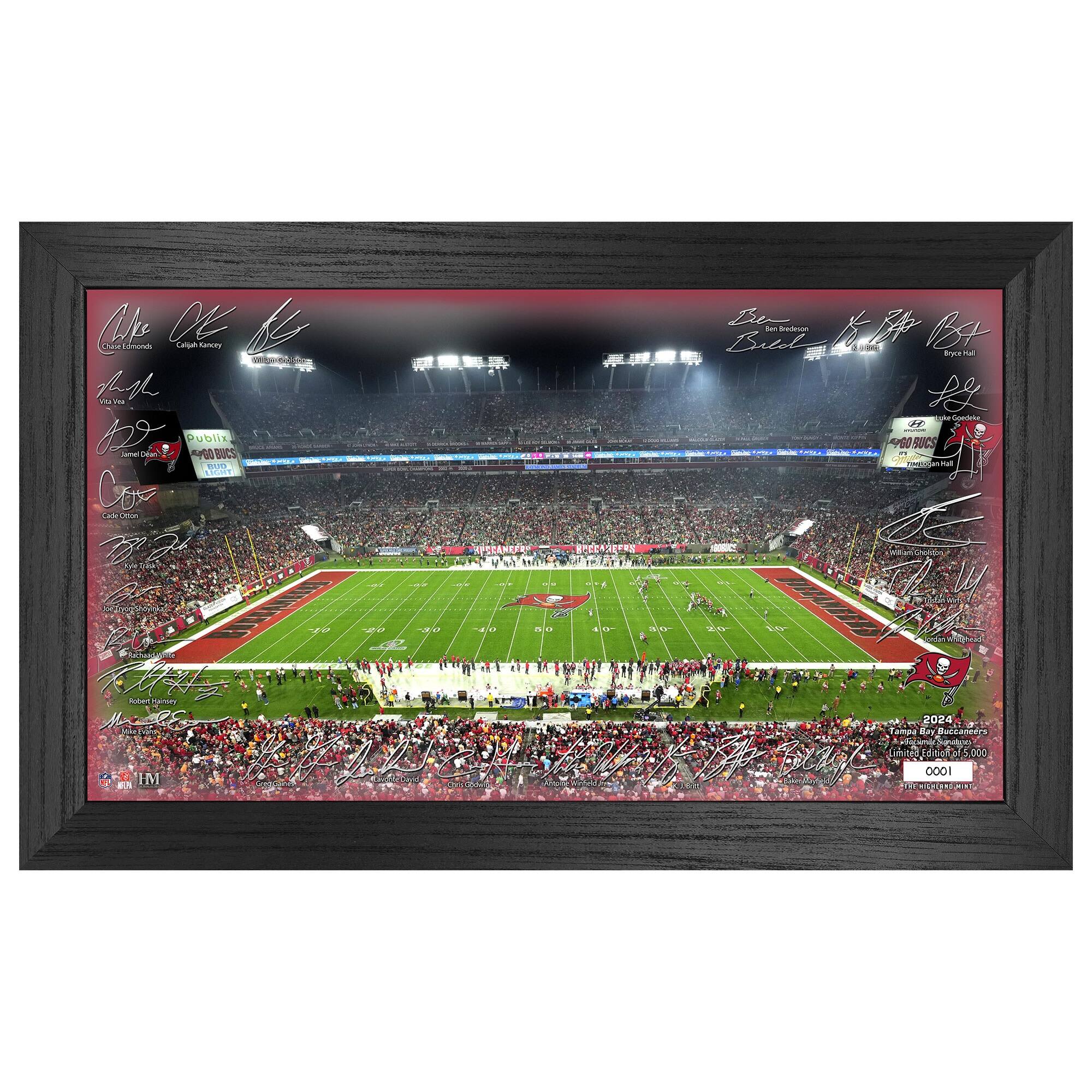 Highland Mint Tampa Bay Buccaneers 12" x 20" 2024 Signature Gridiron ...