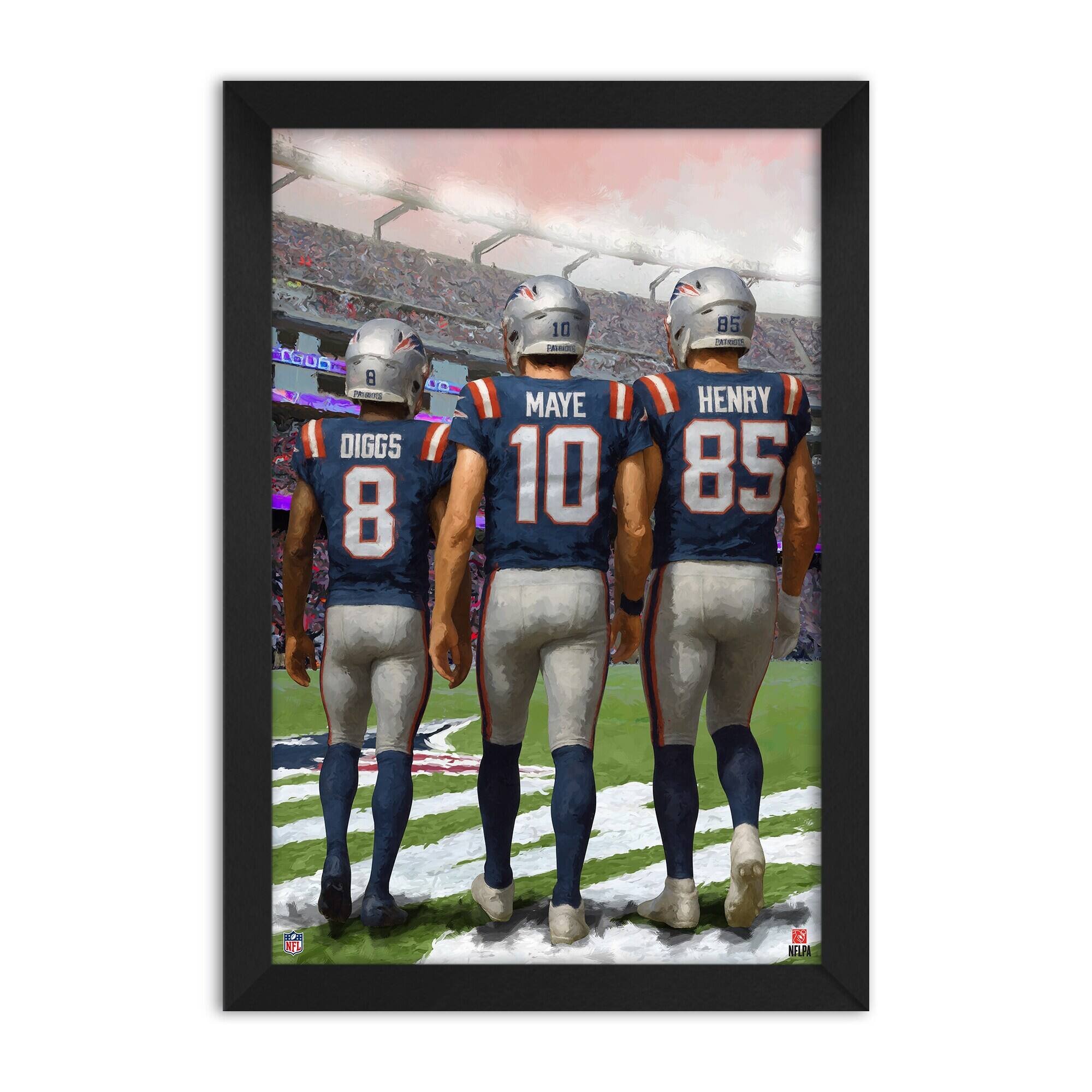 Sporticulture Stefon Diggs, Drake Maye & Hunter Henry Framed Three ...