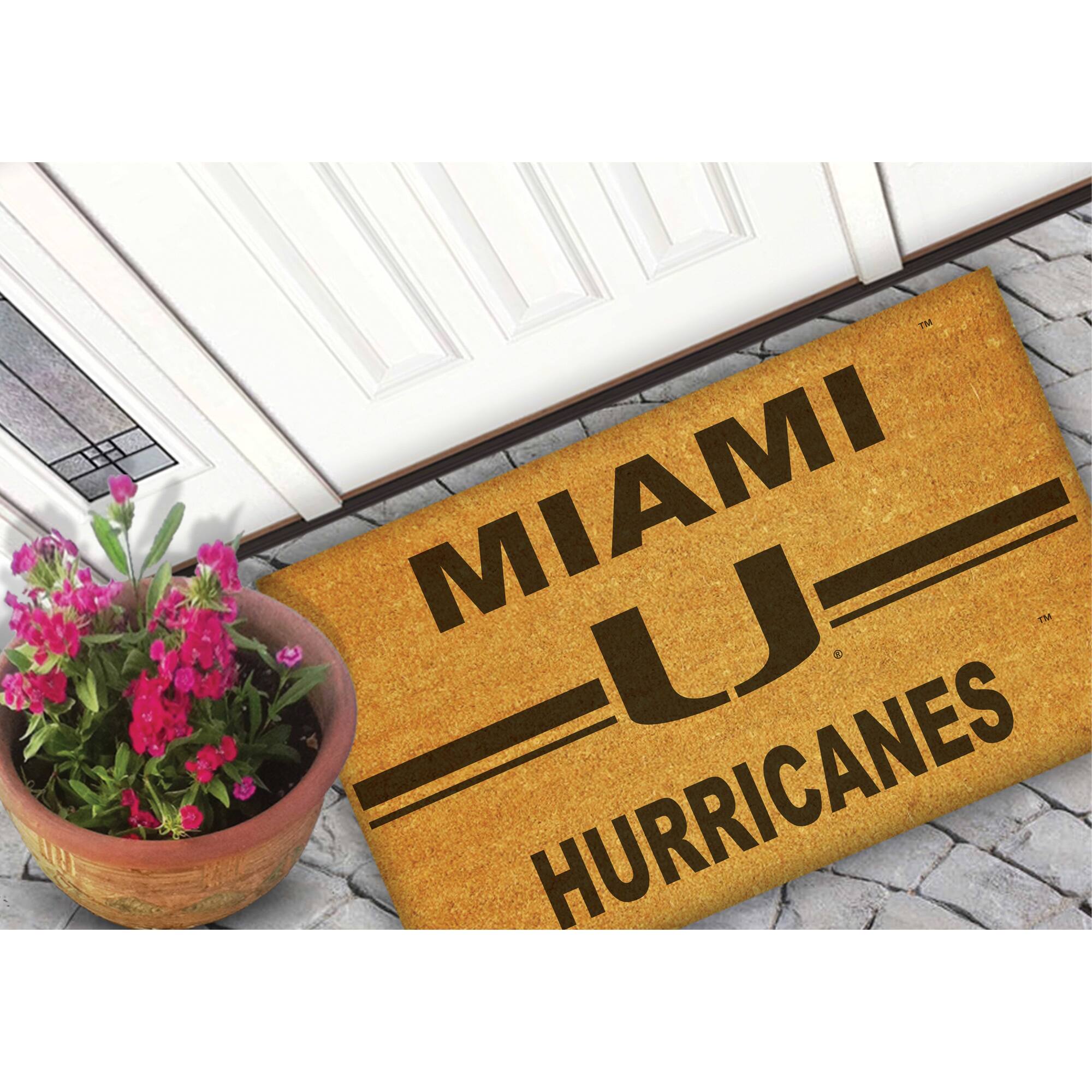 Jardine Miami Hurricanes 18" x 30" Team Logo Doormat Brown 4381663 ...