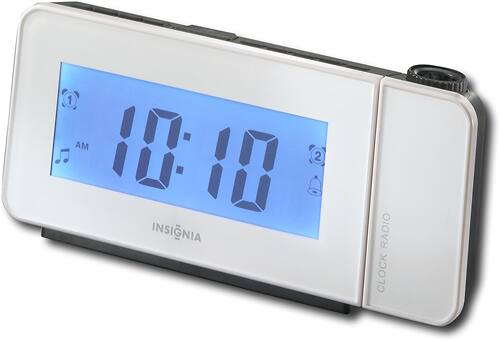Best Buy: Insignia™ Clock Radio with Time Projection Display White ...