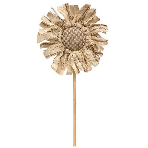 BreeBe Striped & Weave Pattern Sunflower Pick 13.5" Natural GDAQ41406 ...