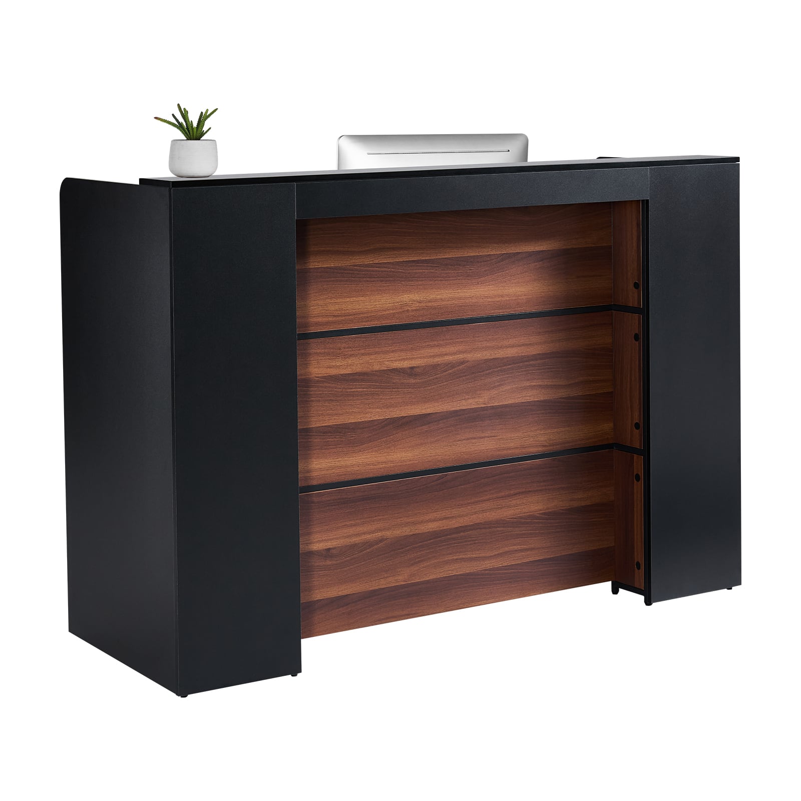 Vevor Reception Desk, 62 Inch Rectangular Front Counter Table, Office ...
