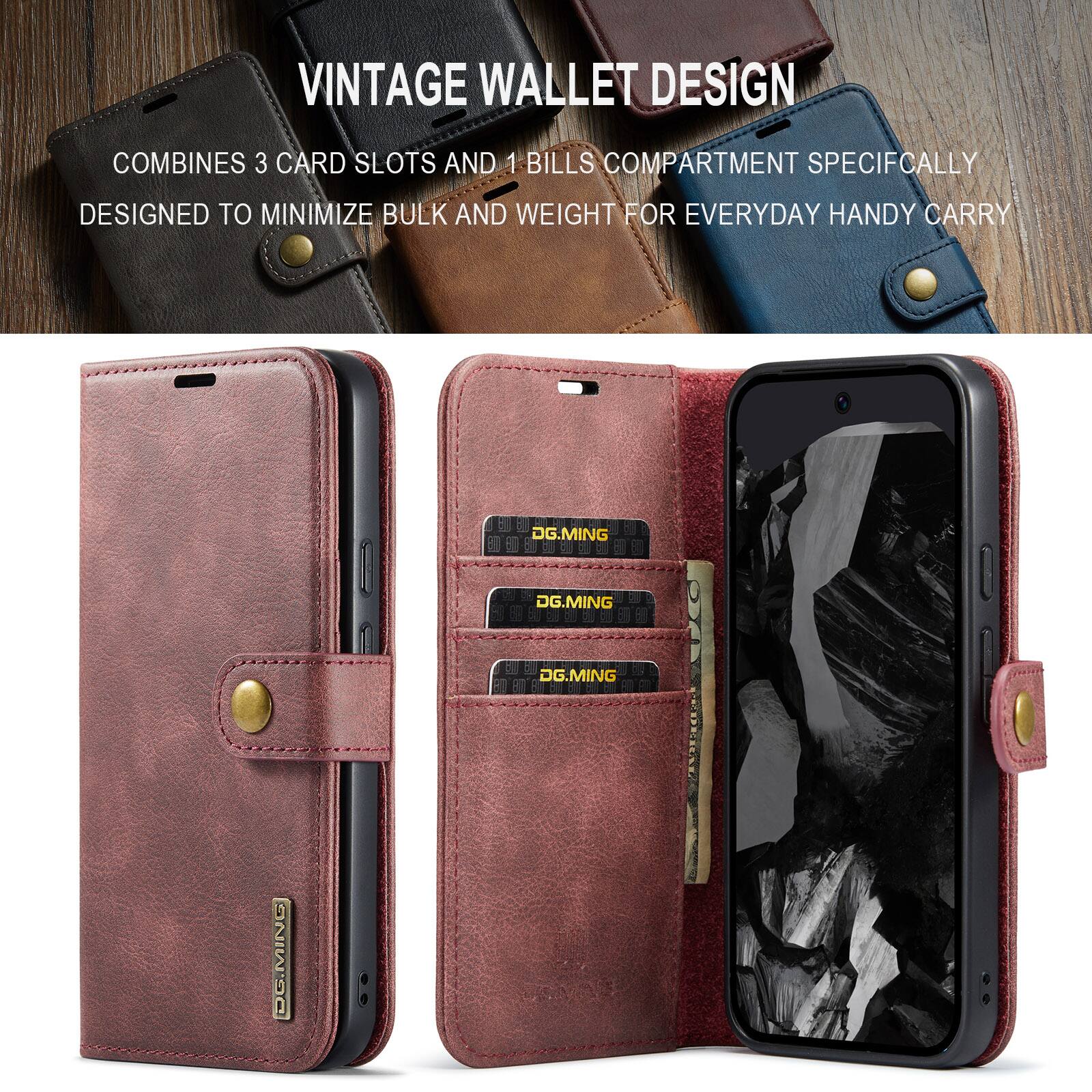 Dteck Case For Google Pixel 10 Pro XL 2 in 1 Vintage Leather Magnetic ...