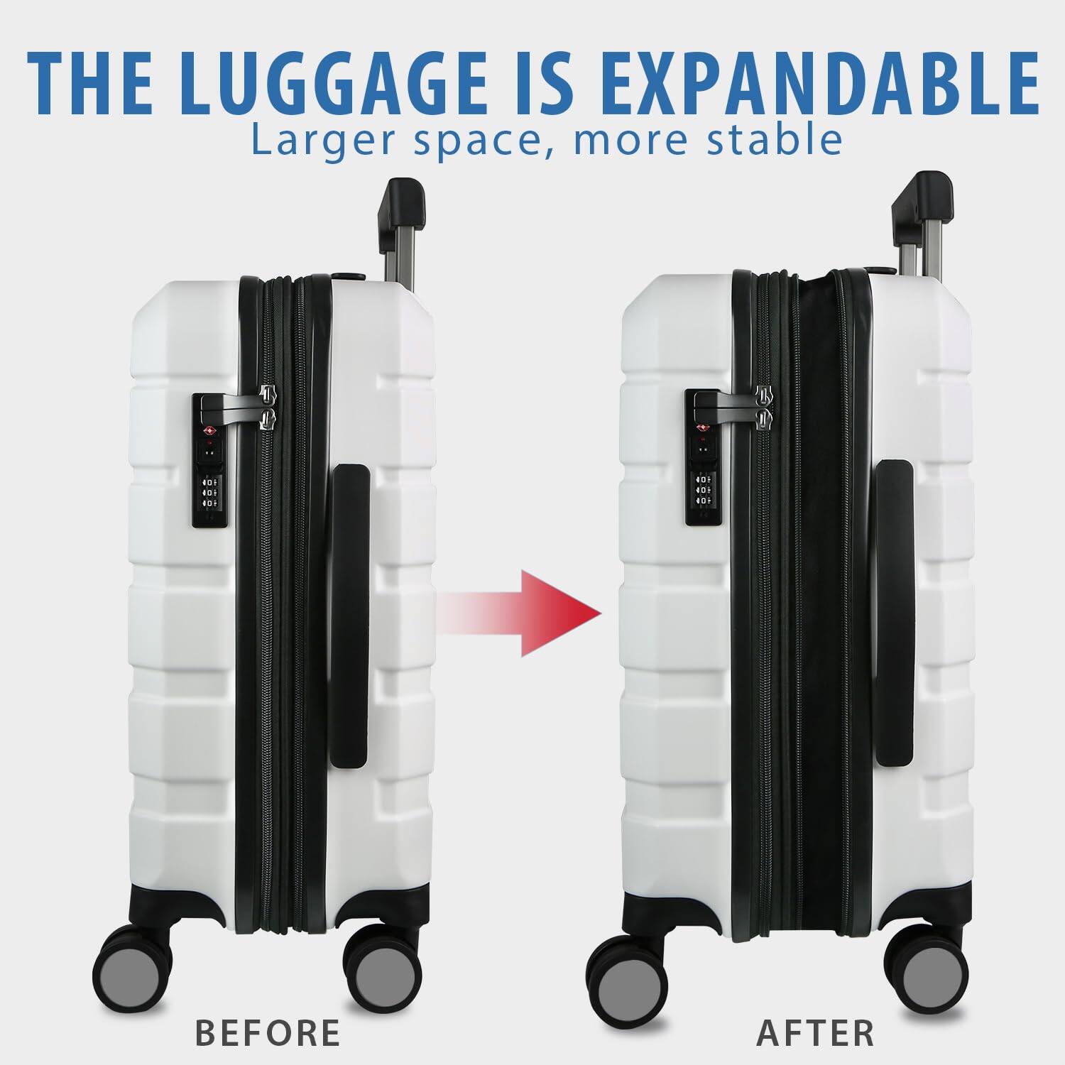 Dapper Styles Hardside Expandable Carry On Luggage great balance size ...