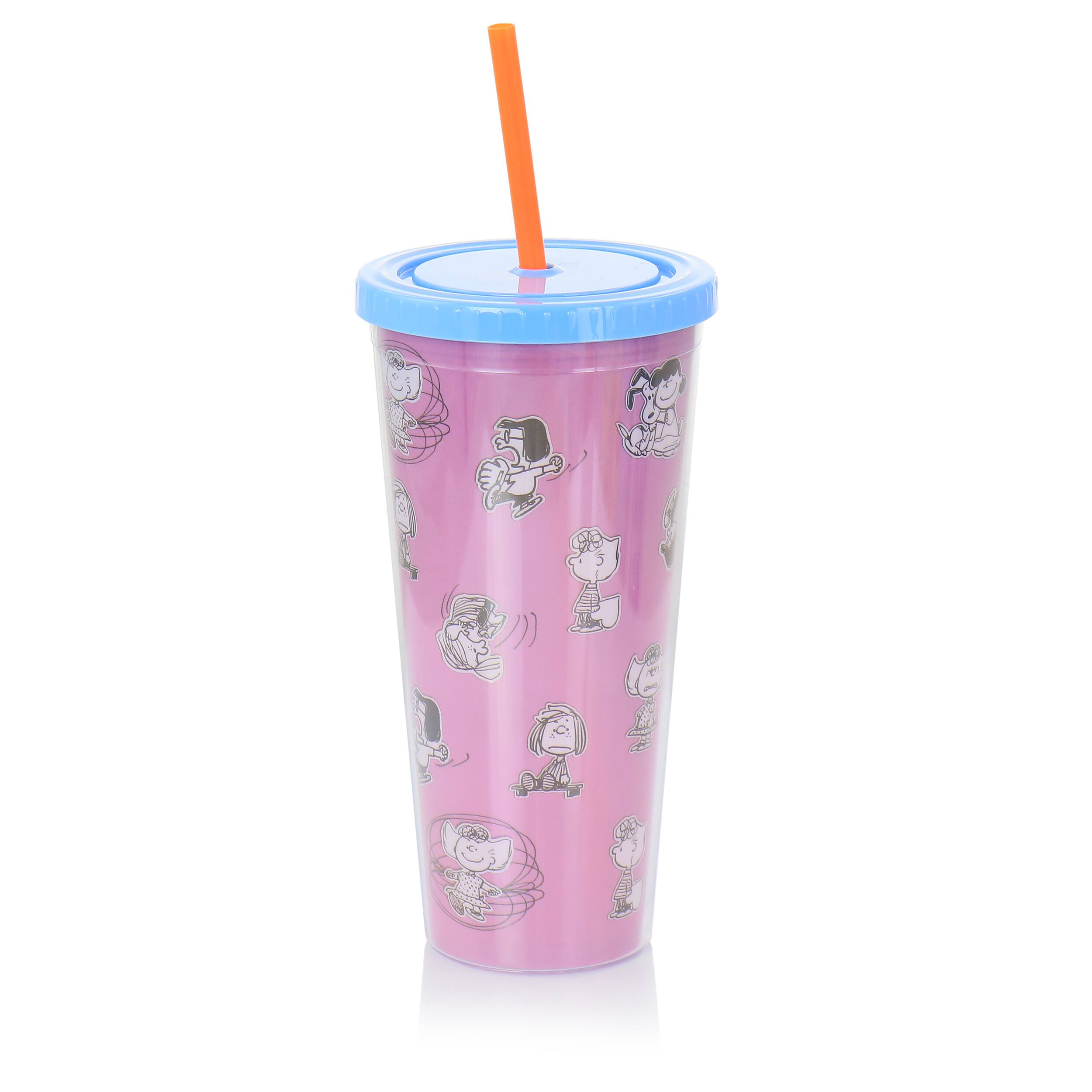 Gibson Peanuts 70th Anniversary 4 Piece Plastic 23.6oz Tumbler set with ...