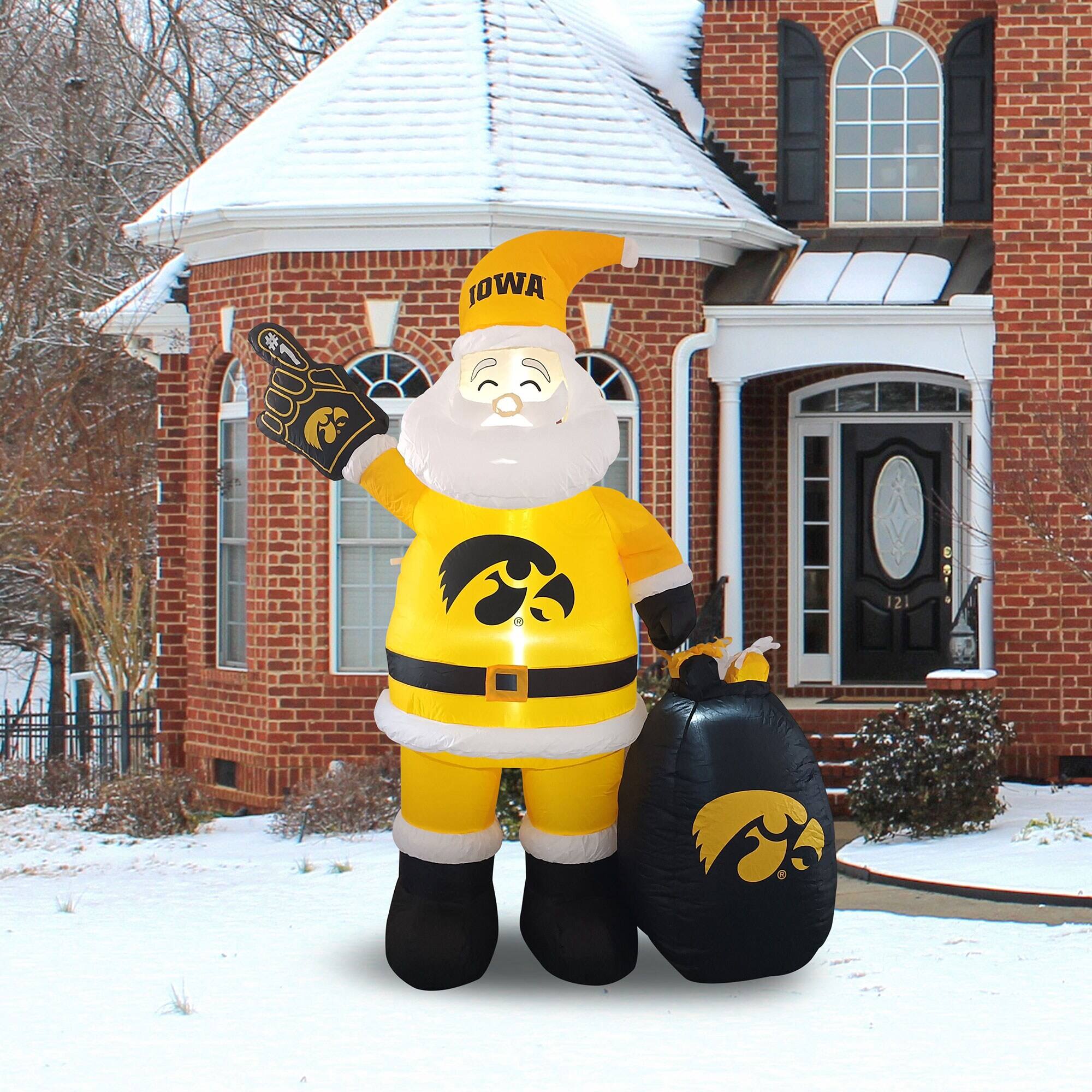 Logo Brands Iowa Hawkeyes 7' Inflatable Santa Multicolor 3886399 - Best Buy