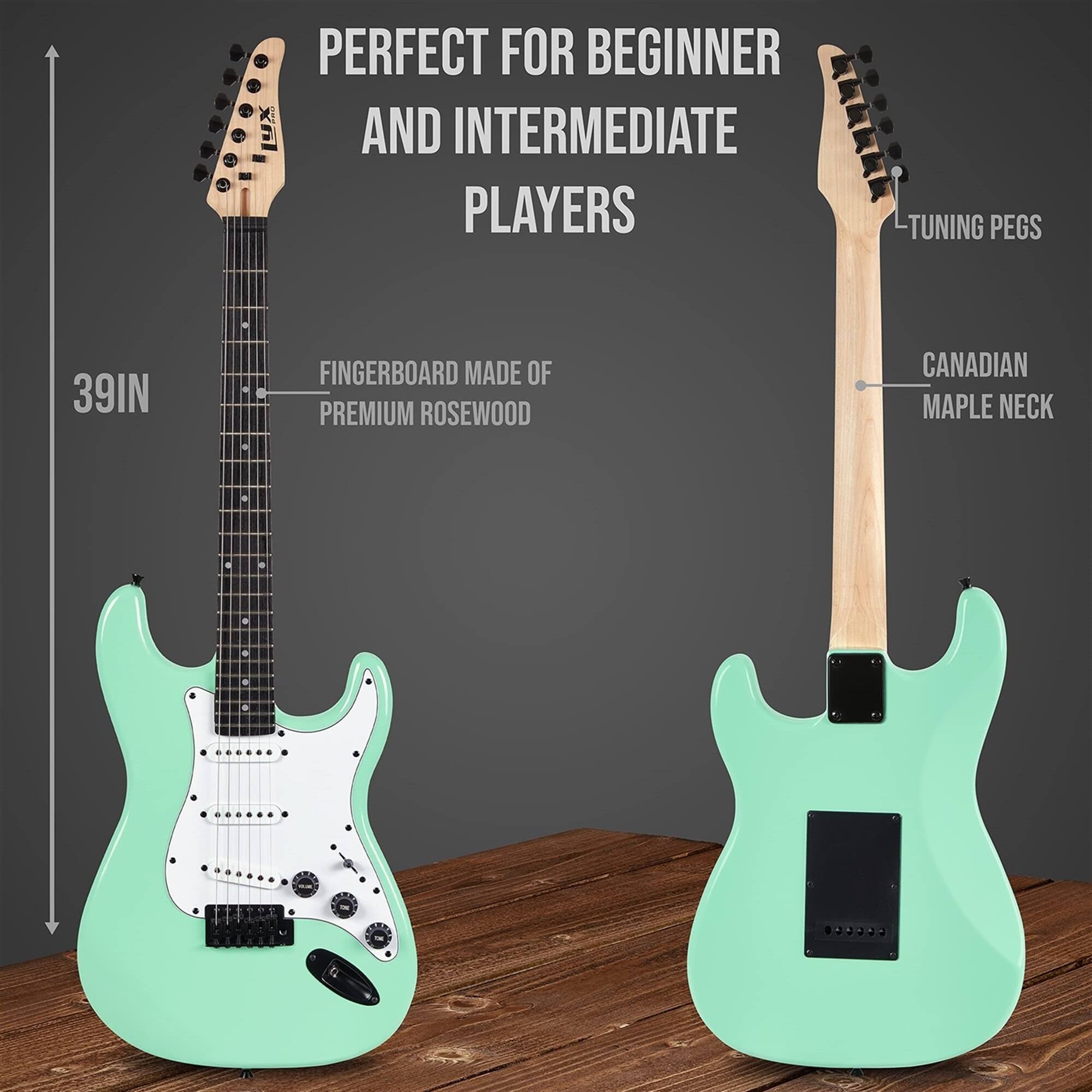 Lyxpro CS 39” Electric Guitar Kit for Beginner with Amp Cable, 6 Picks ...