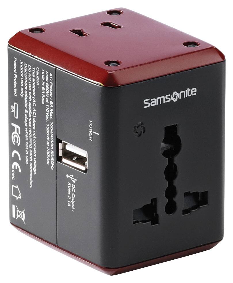 Best Buy: Samsonite Power Adapter Red/Black 49843-1073