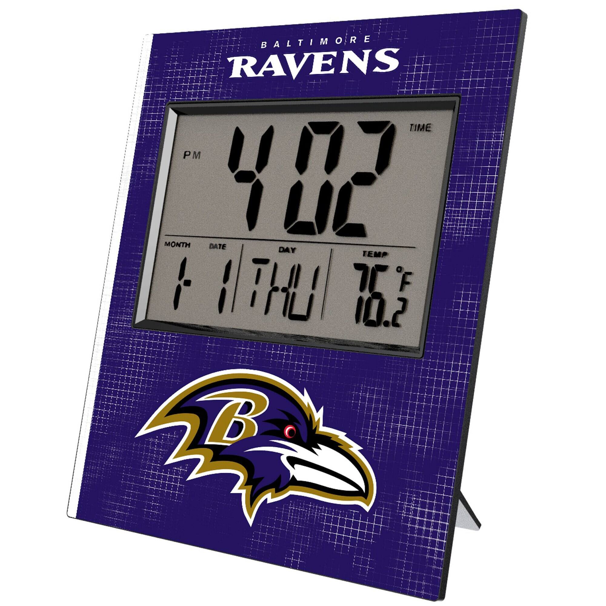 Keyscaper Baltimore Ravens Cross Hatch Digital Desk Clock Multicolor ...