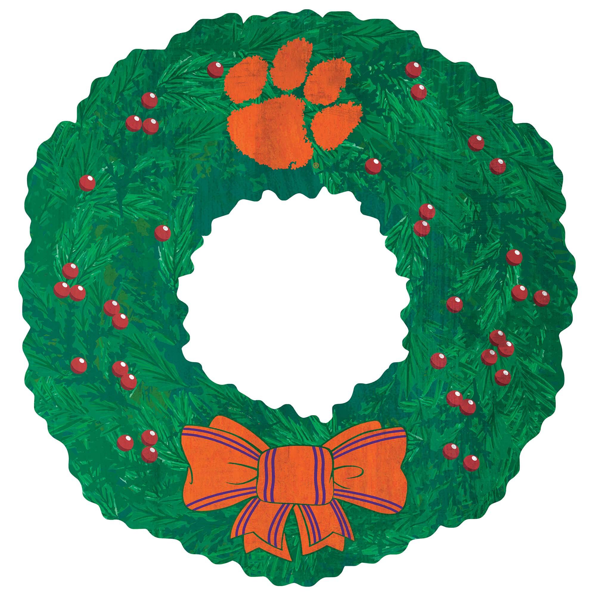 Fan Creations Clemson Tigers 16'' Team Wreath Sign Green 5037842 - Best Buy