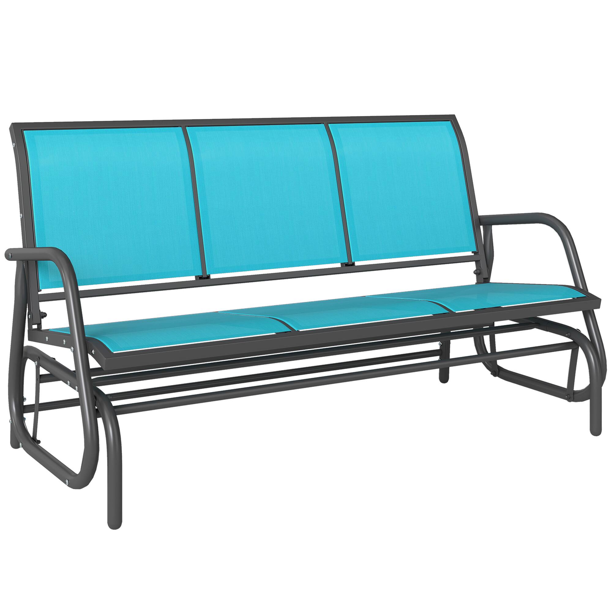 Outsunny Outdoor Patio Glider Bench, Porch Glider Swing with 3 Seats ...