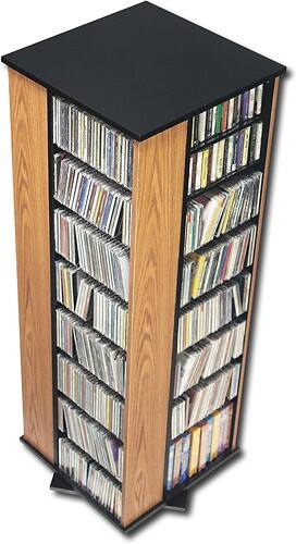 Customer Reviews: Ashlin 4-Sided Spinning Storage Tower Oak/Black Oms ...