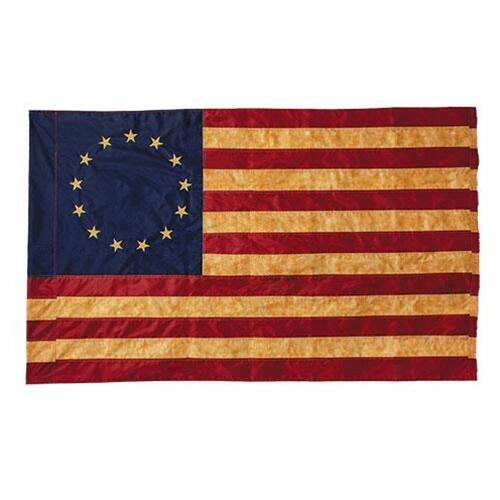BreeBe Tea Stained Nylon Betsy Ross Flag 60x36 Red, Cream, Blue ...