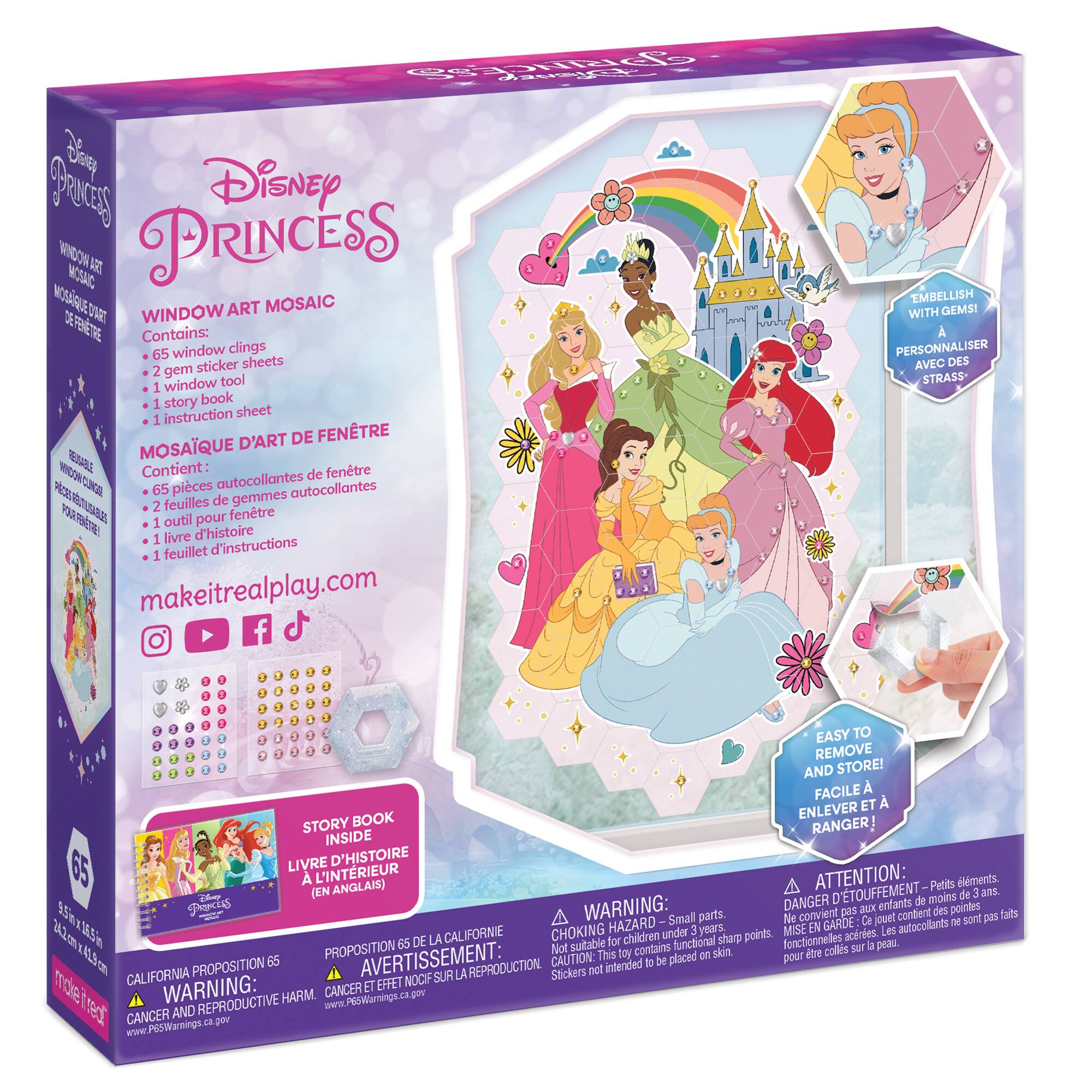 Make It Real Disney: Window Art Mosaic Disney Princess 70 pcs, Puzzle ...