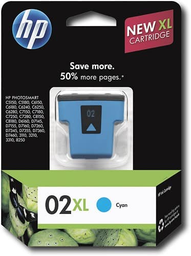Best Buy: HP 02XL Ink Cartridge Cyan C8730WN#140
