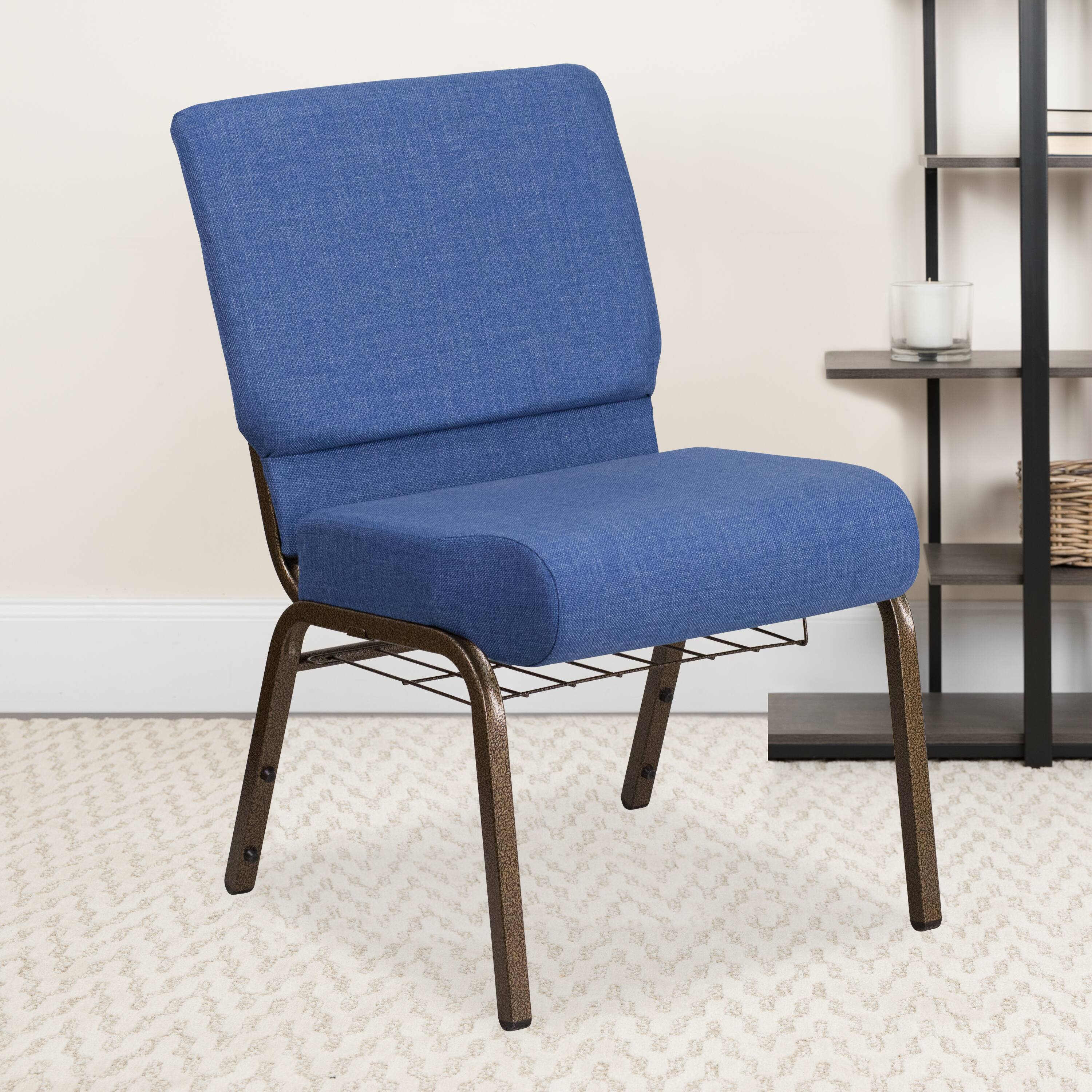 Emma + Oliver 21"W Church/Reception Guest Chair with Communion Cup Book ...