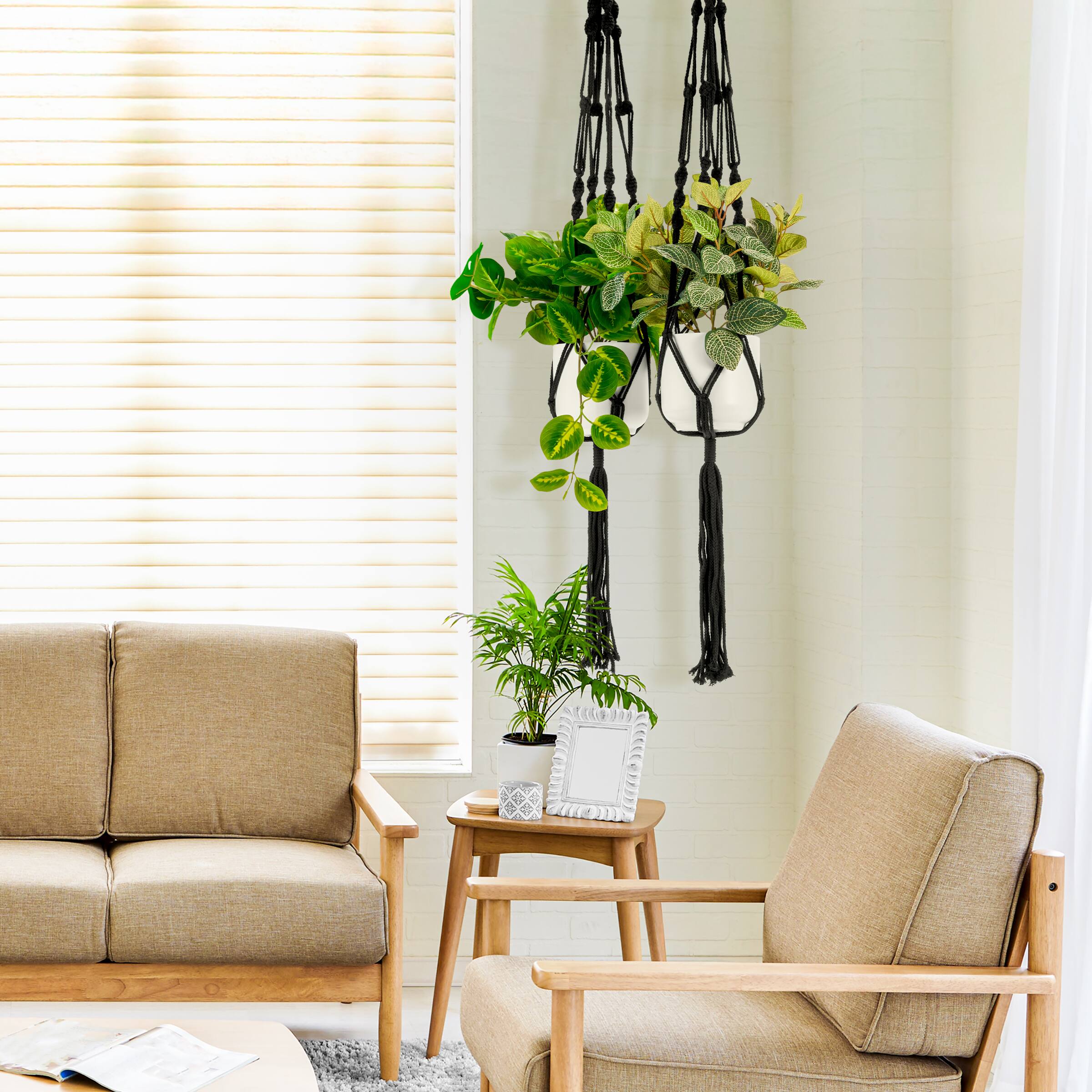 Sorbus Macrame Plant Hanger (8 Pack) Indoor Outdoor Hanging Plant Pots ...