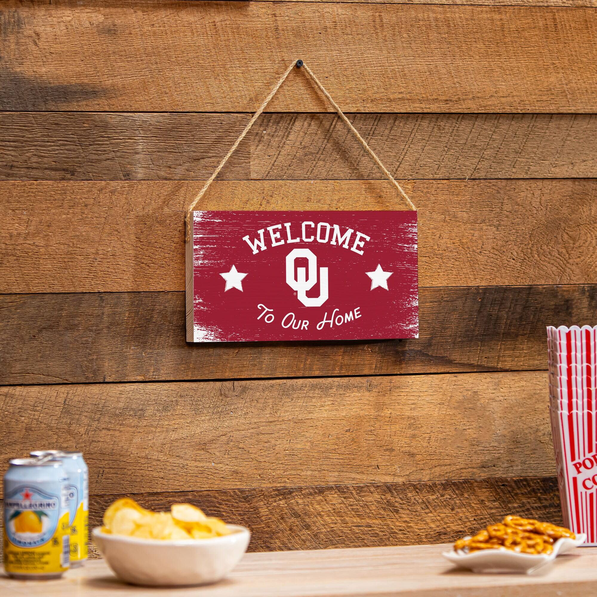 Evergreen Enterprises Oklahoma Sooners 6" x 11" Welcome Home Wood Wall ...