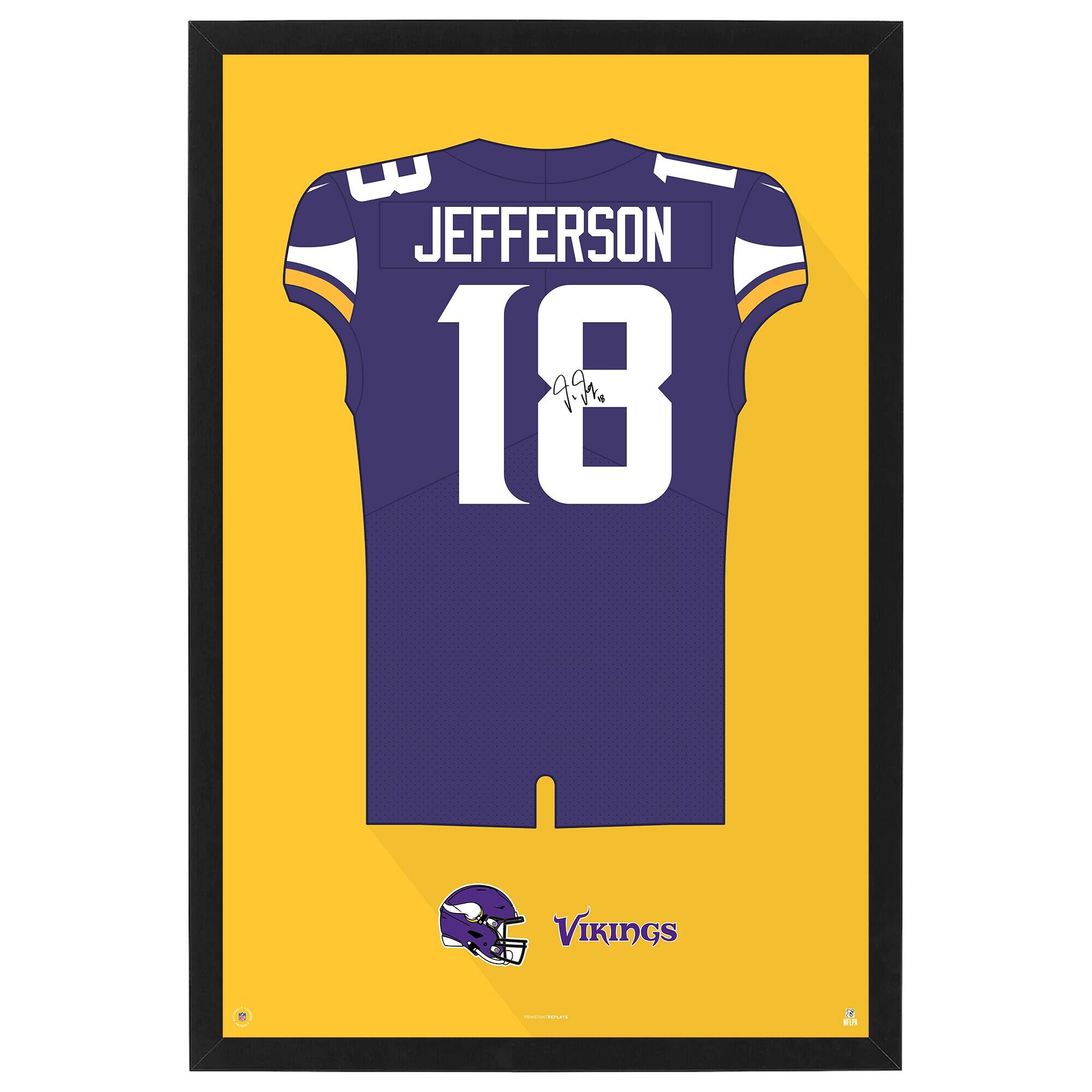 Sporticulture Justin Jefferson Minnesota Vikings Home Jersey Framed Art ...
